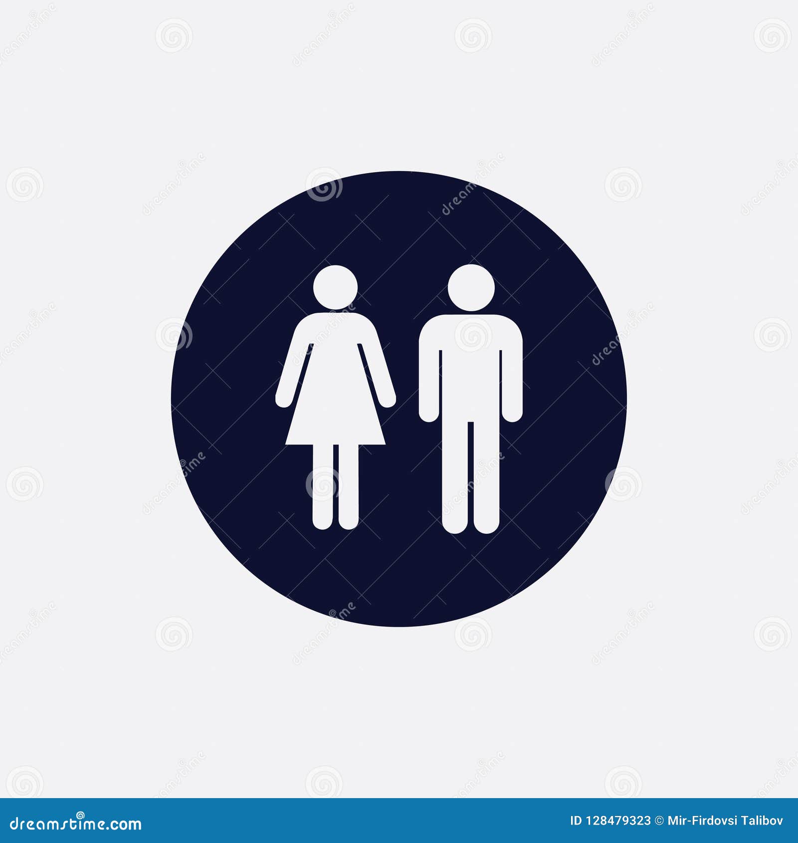 Man and Woman Icon, Vector Illustration. Flat Round Icon Stock Vector ...