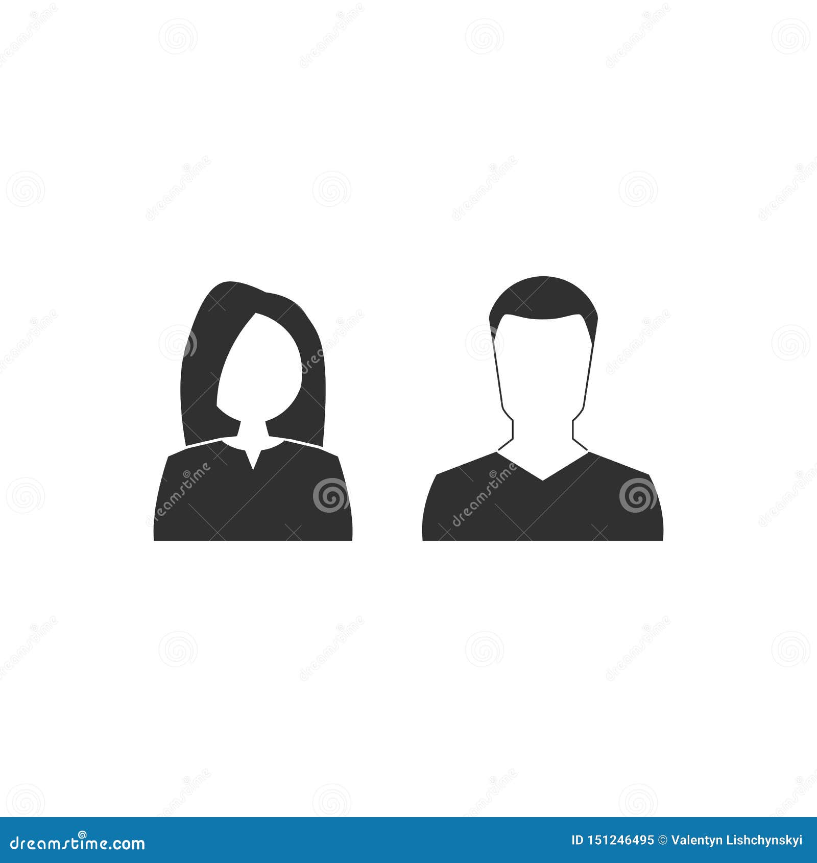 Man and Woman Icon. Web Icons Flat Style Stock Illustration ...