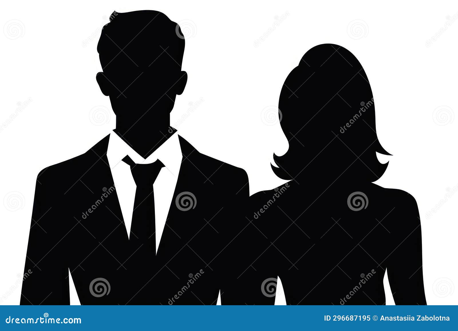 Man and Woman Icon on White Background, Black and White. Generative AI ...