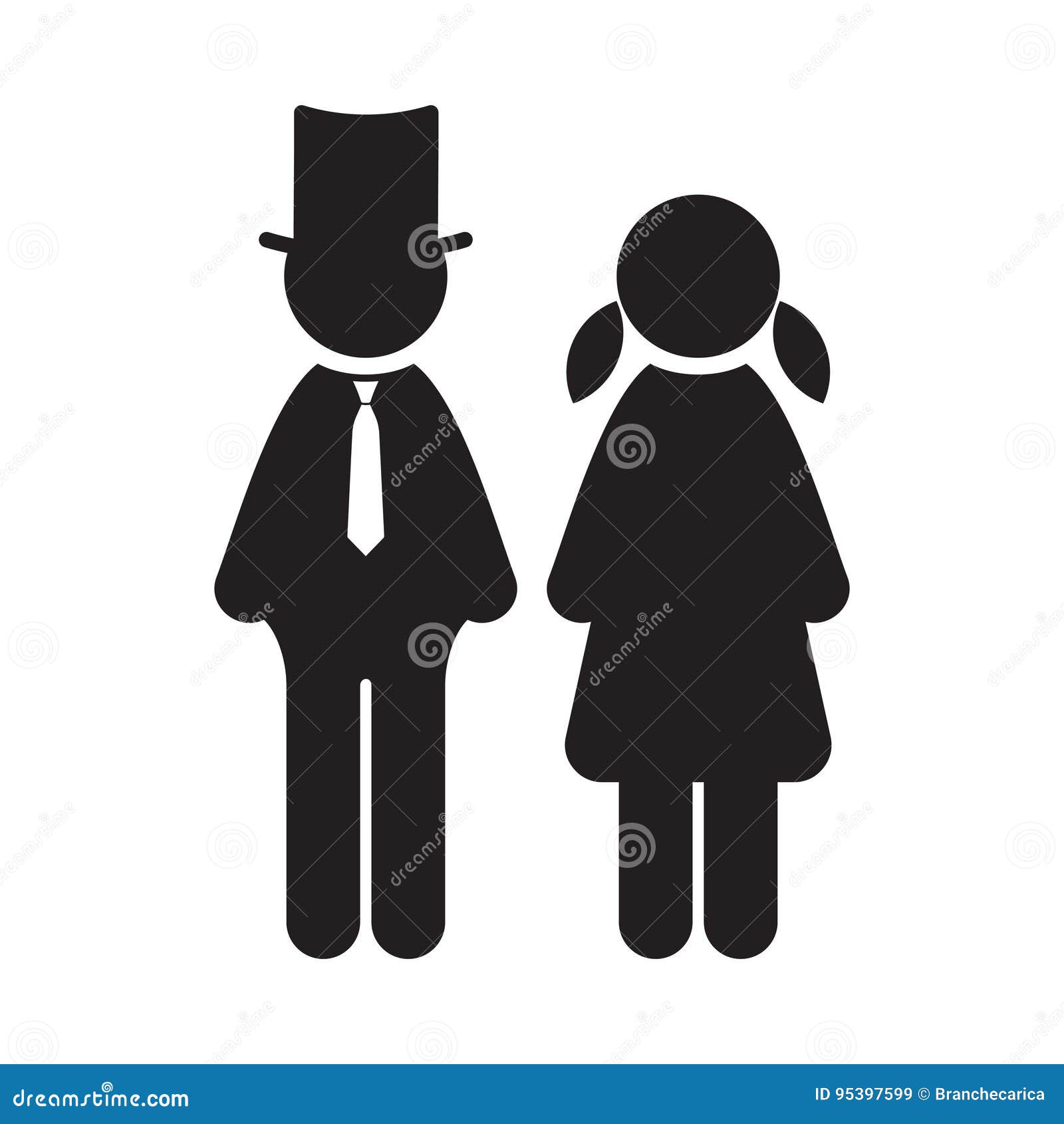 Man and woman icons stock vector. Illustration of toilet - 95397599