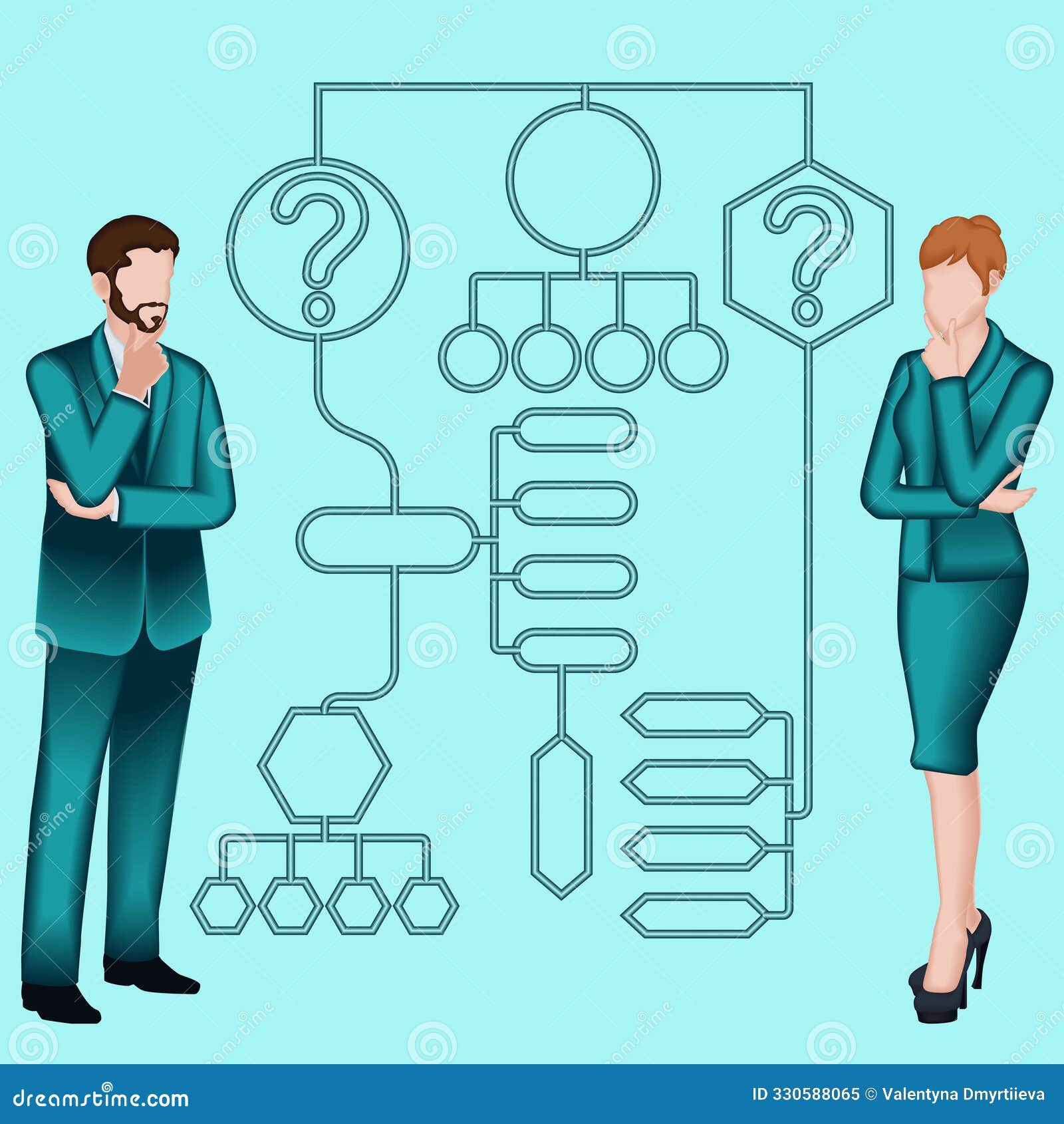 Man and Woman Identify Problems. 2d Stock Vector - Illustration of ...