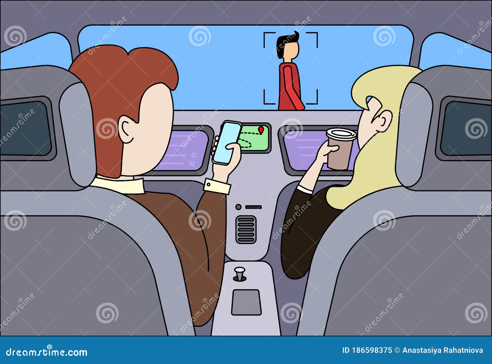 Driverless Car Interior With Futuristic Dashboard For Autonomous ... Driverless Car Interior With Futuristic Dashboard For Autonomous ...