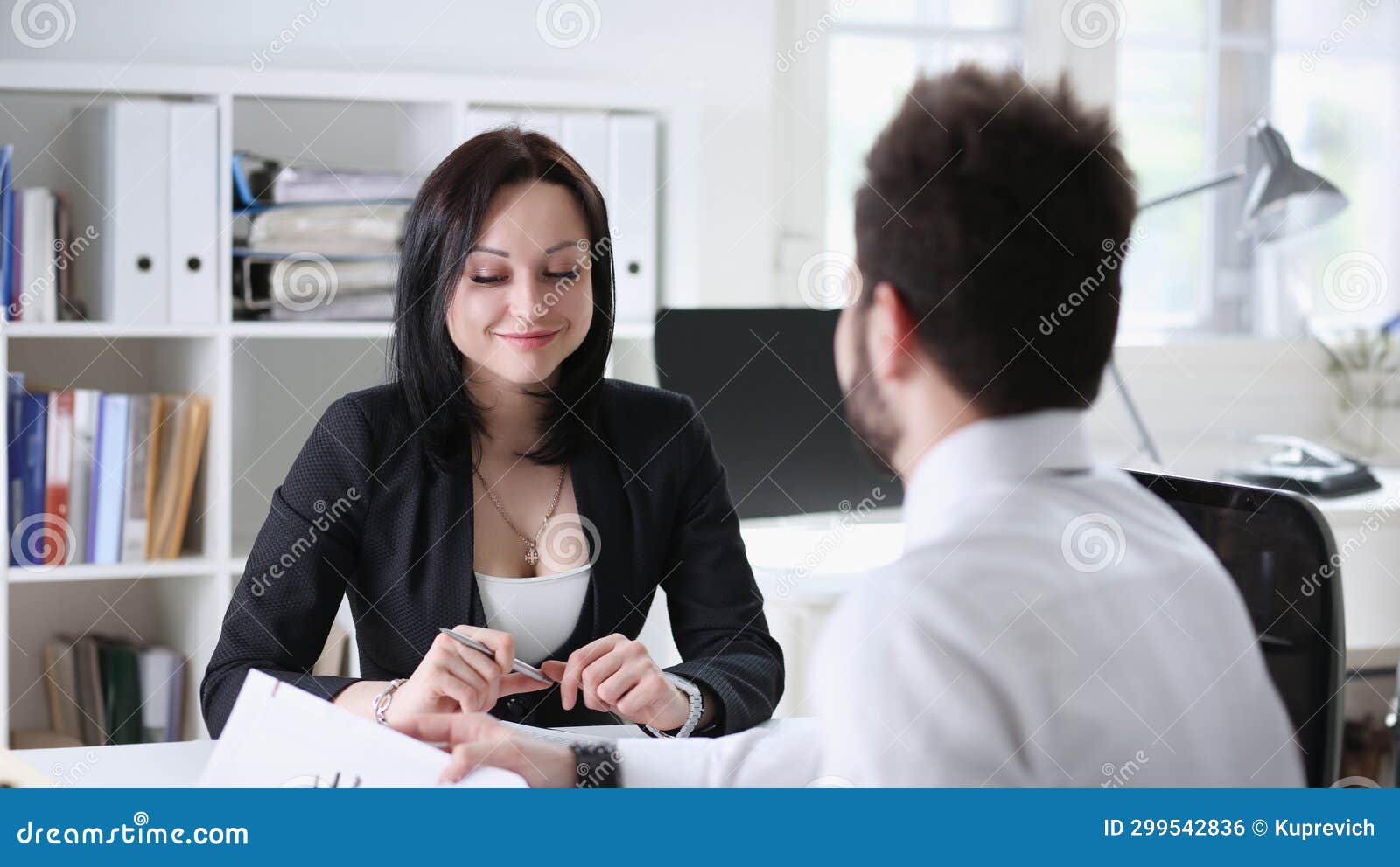 Man and Woman Interview at Office Stock Photo - Image of business ...