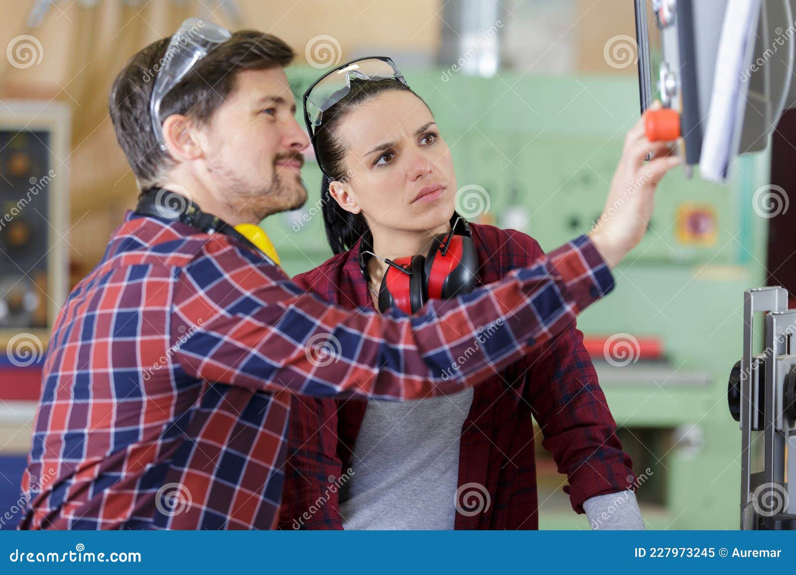 Man and Woman with Machine Cnc Stock Image - Image of person, twenties ...