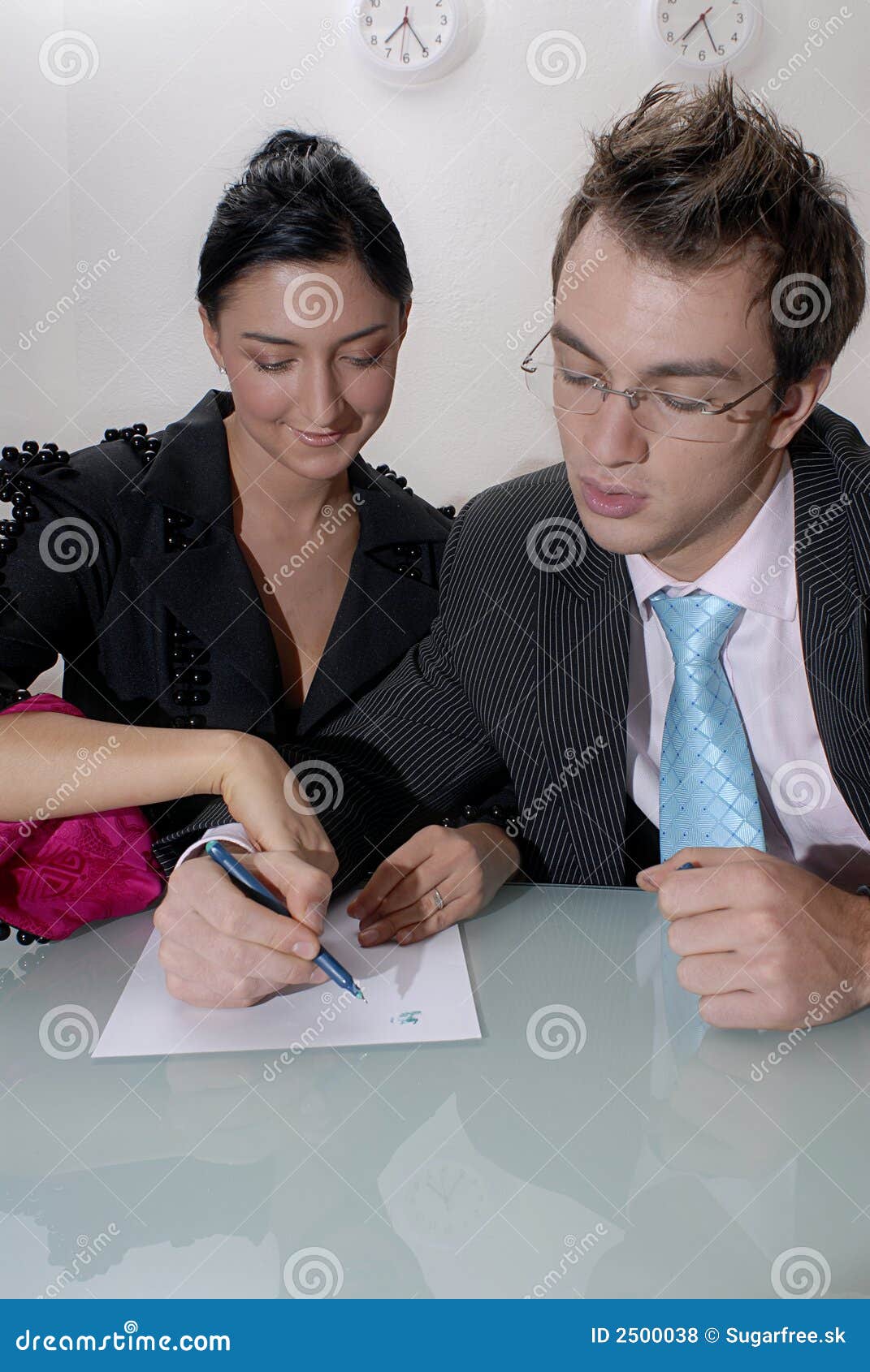 Man and Woman Making a List Stock Photo - Image of teamwork, thinking ...
