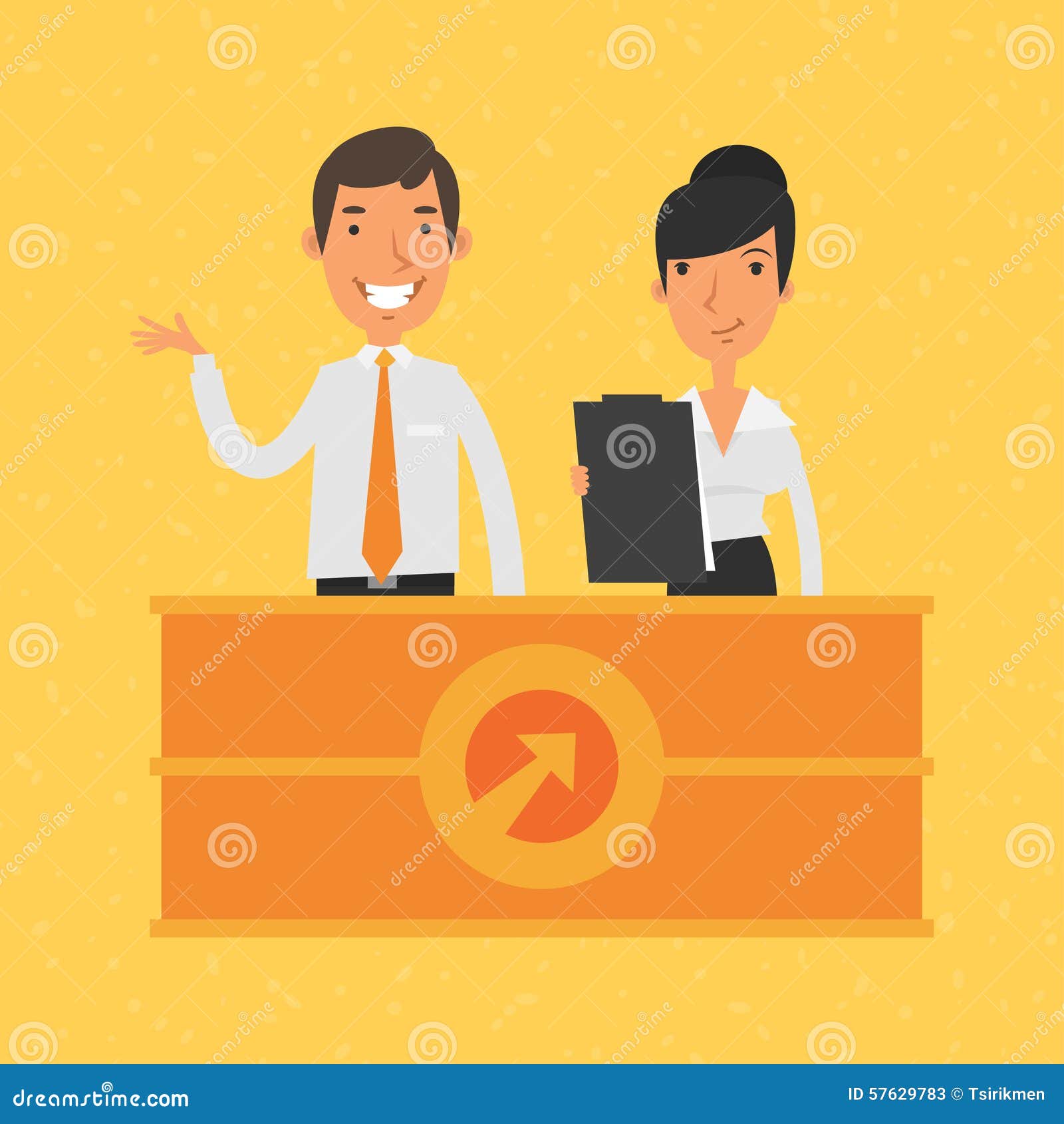 Man and Woman Manager and Reception Stock Vector - Illustration of ...