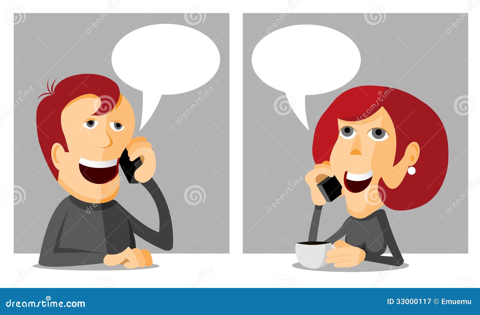 Man and woman phoning stock vector. Illustration of vector - 33000117