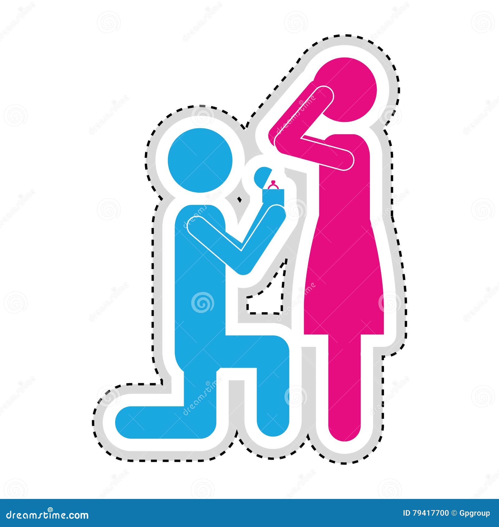 Man Woman Romantic Couple Icon Image Stock Vector - Illustration of ...