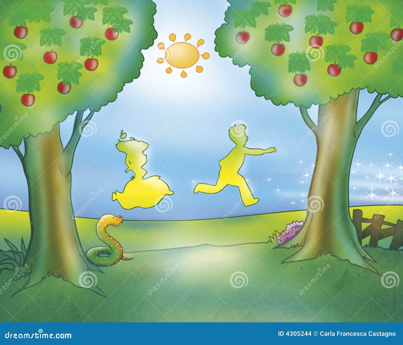 Man and Woman Running (Gingerbread Boy Fairy Tale) Stock Illustration ...