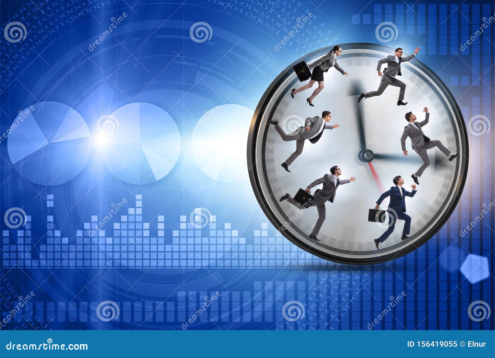 Man and Woman Running on Clock Stock Image - Image of meeting, pressure ...
