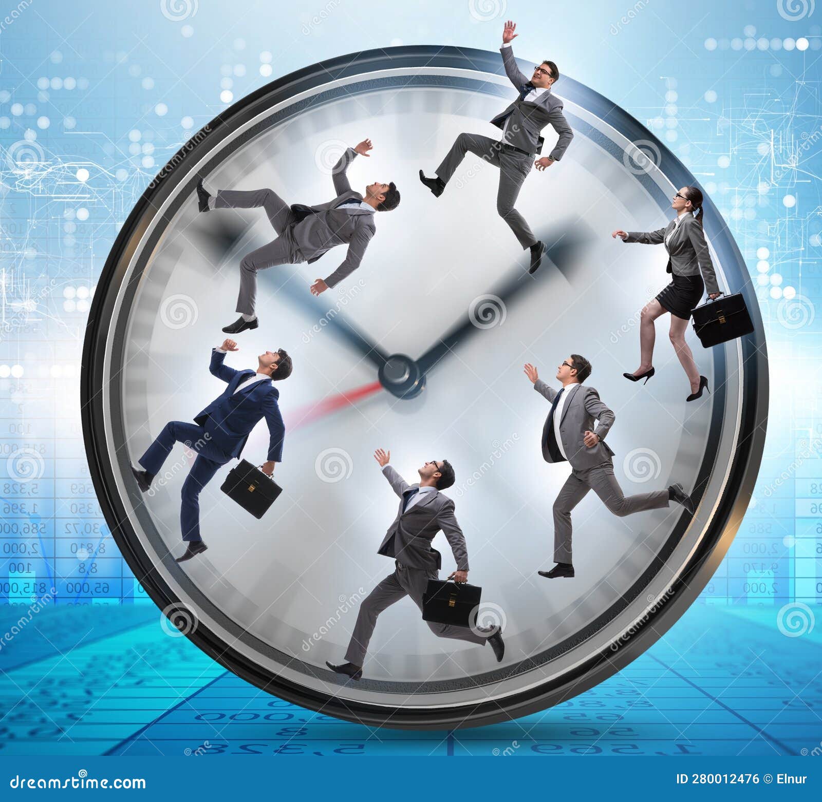 Man and Woman Running on Clock Stock Photo - Image of late, delayed ...