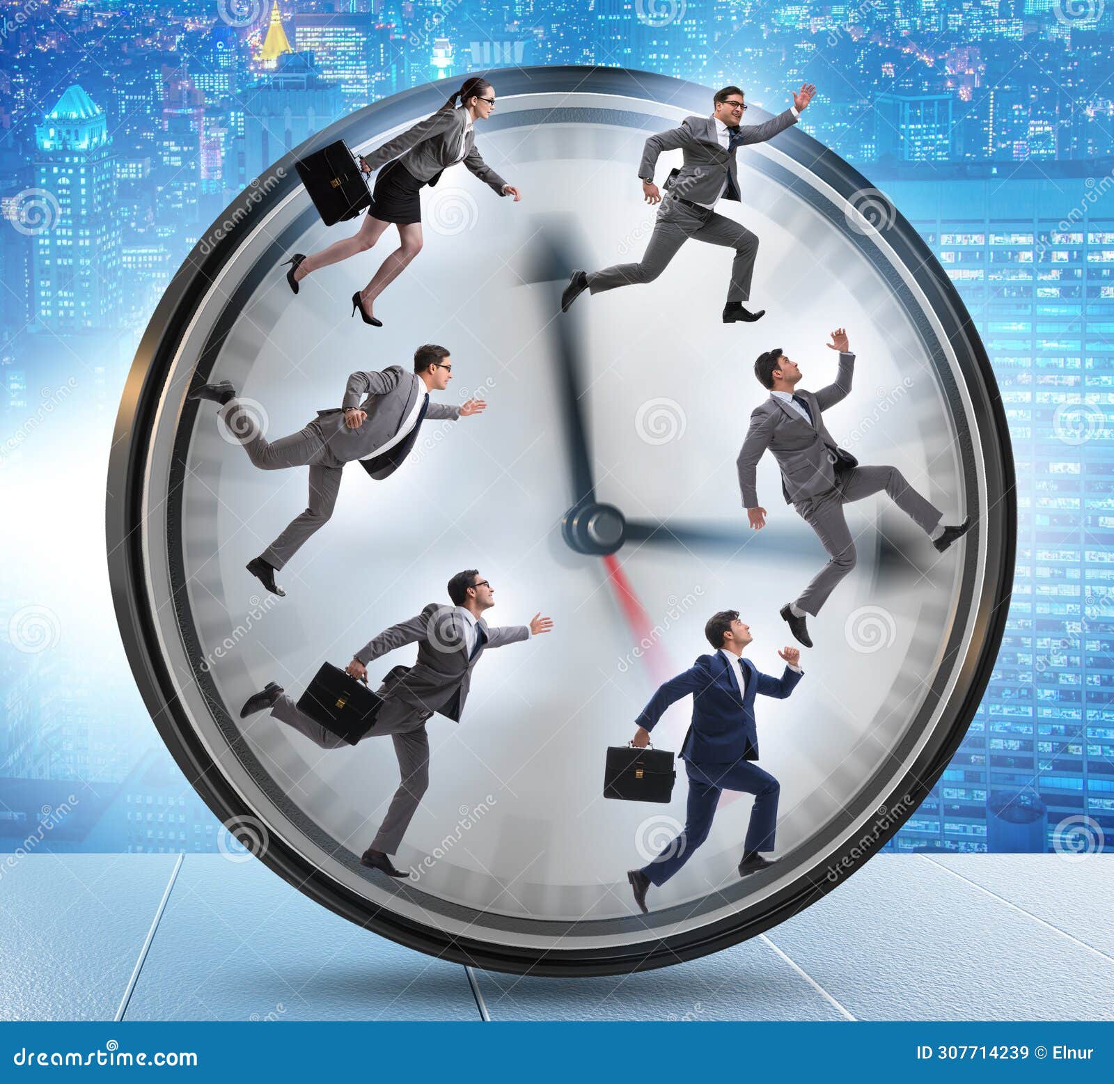 Man and Woman Running on Clock Stock Image - Image of hour, concept ...