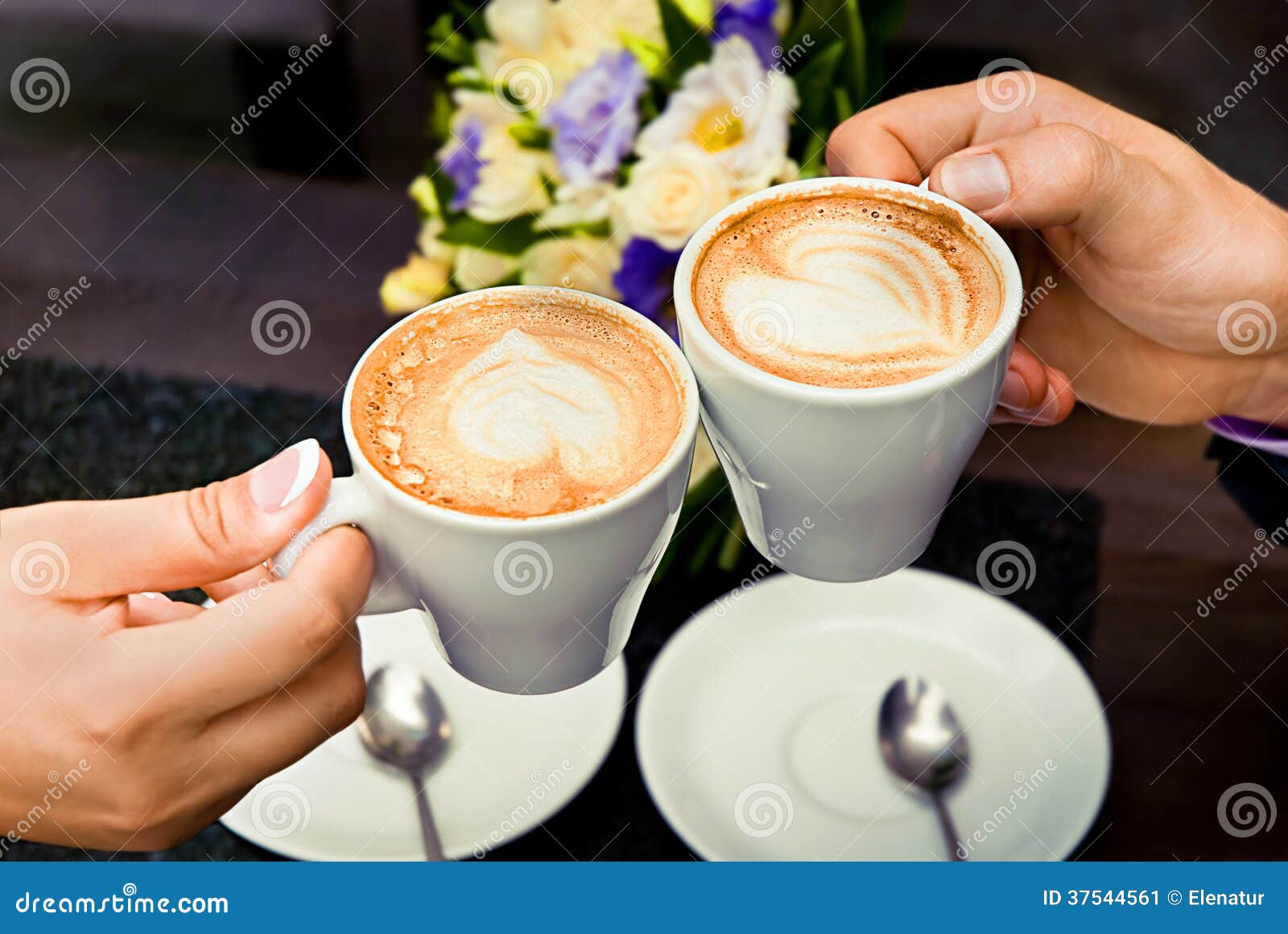 Man and Woman S Hands and Coffee Cups Stock Image - Image of coffee ...
