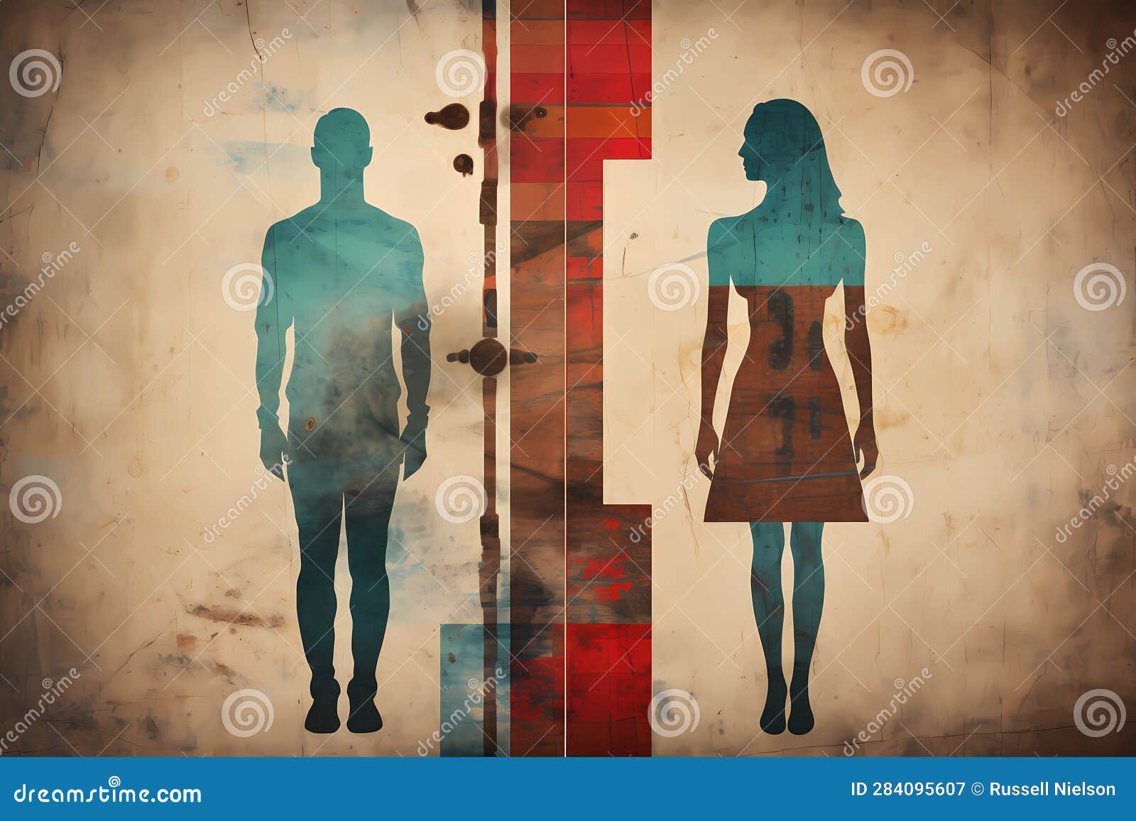 A Man and Woman Separated from Each Other (Generative AI) Stock ...