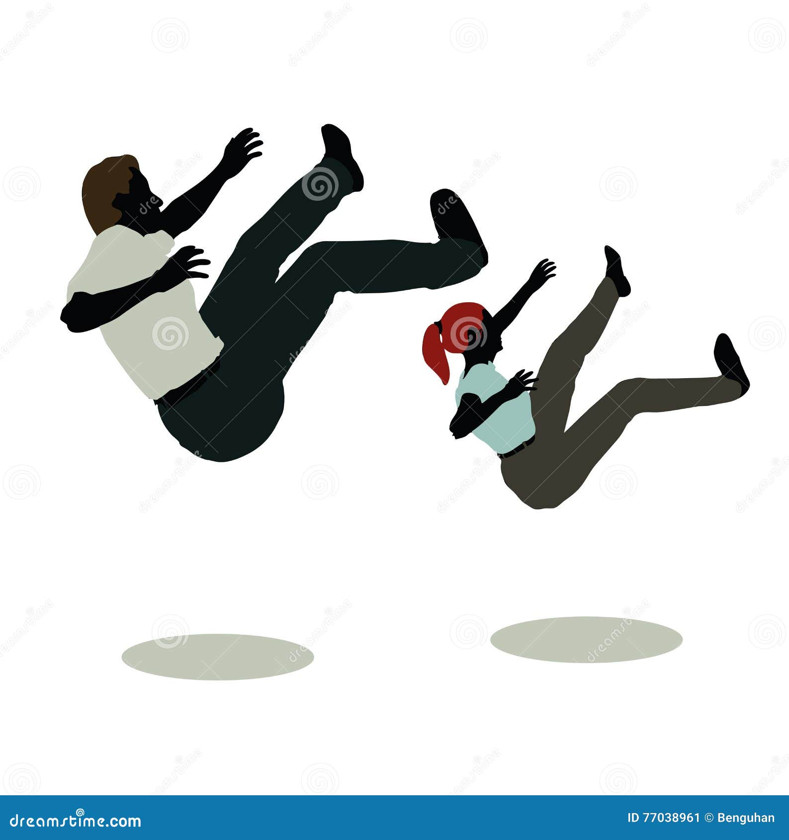 Cat Silhouette, Falling Cat On Wall Illustration. Cat Cartoon Character ...