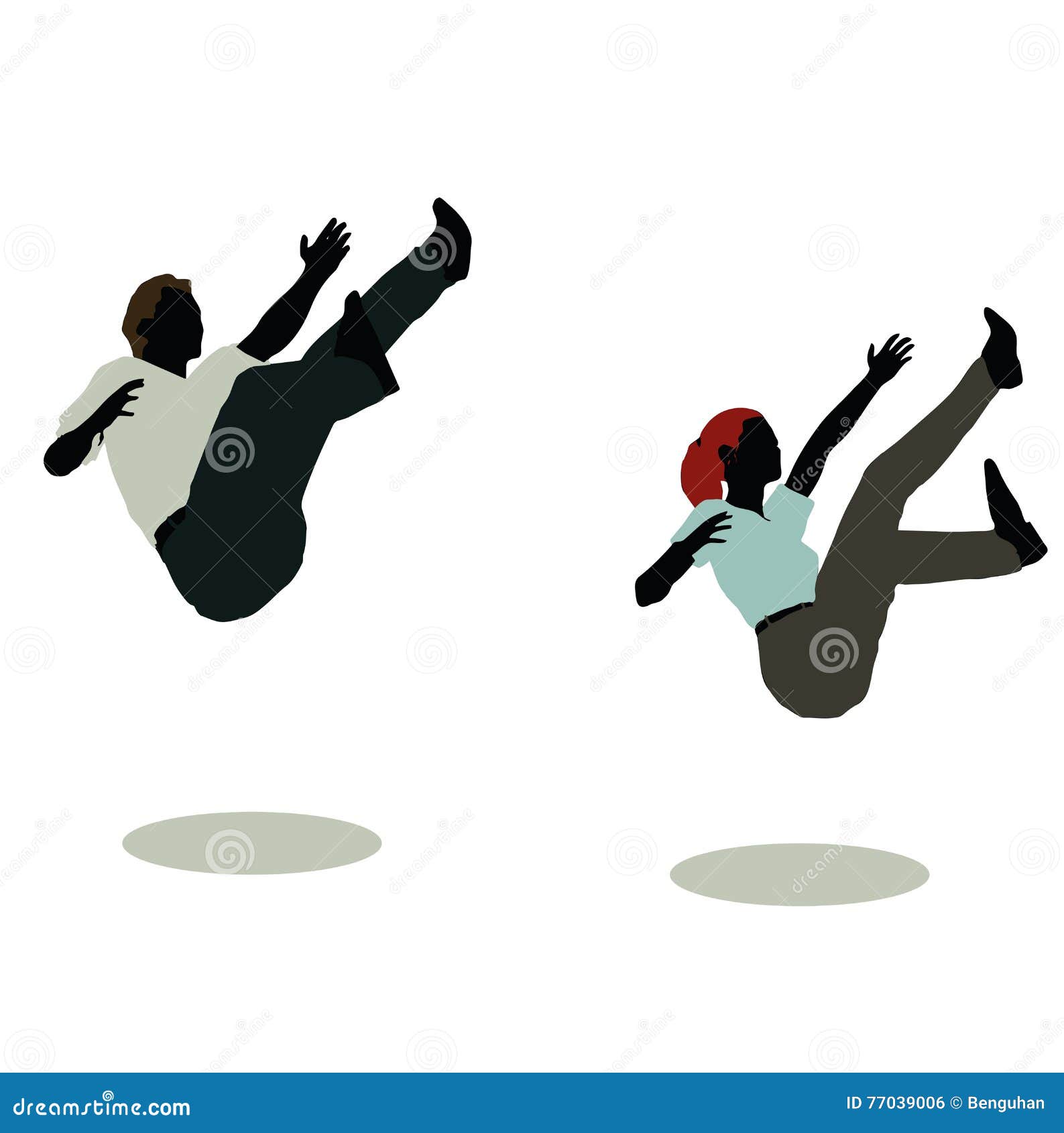 Female Falling Pose Drawing