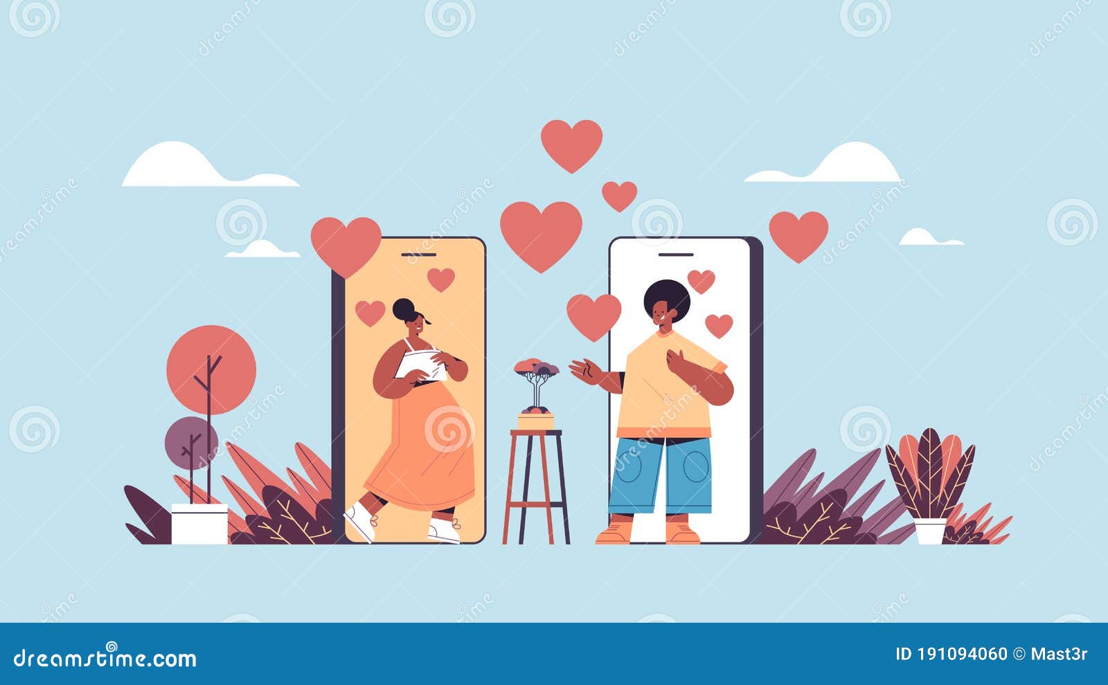 Man Woman in Smartphone Screens Using Online Mobile Dating App Couple ... Man Woman in Smartphone Screens Using Online Mobile Dating App Couple ...