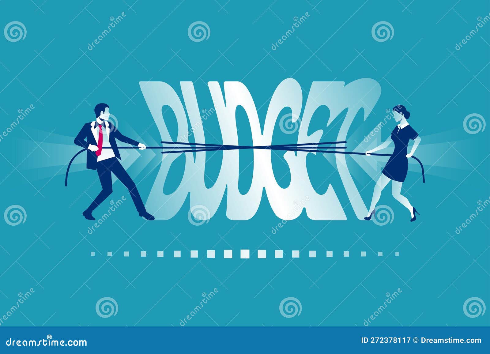 A Man and a Woman Squeeze the Family Budget. Symbol of a Decrease in ...