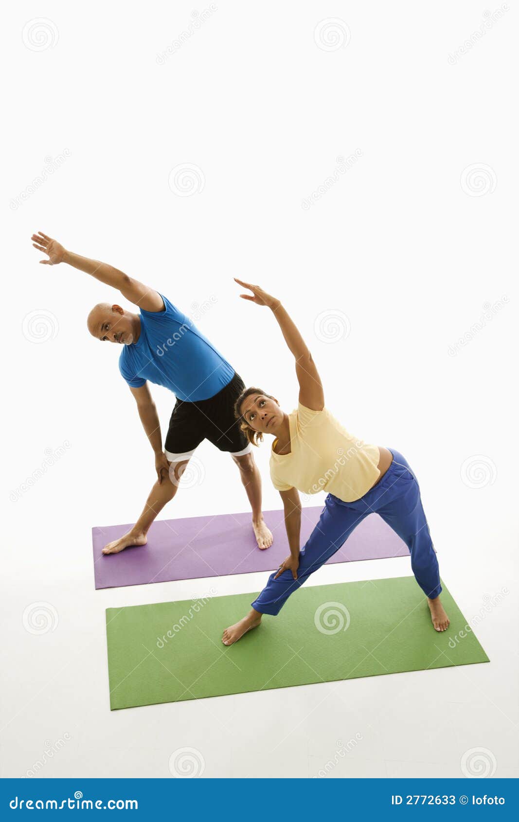 Man and woman stretching. stock image. Image of studio - 2772633