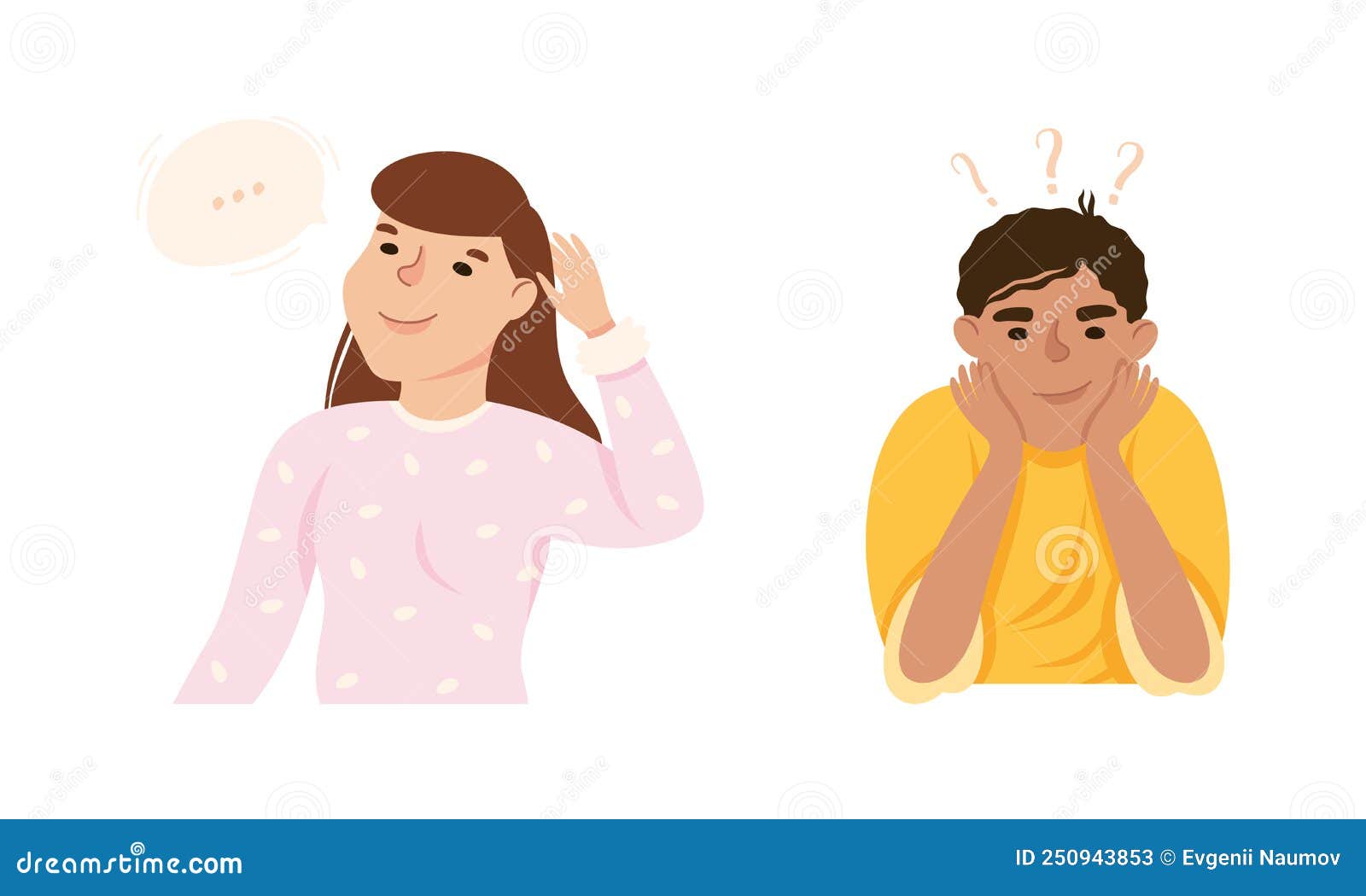 Man And Woman Thinking And Figuring Something Out Searching For Idea ...