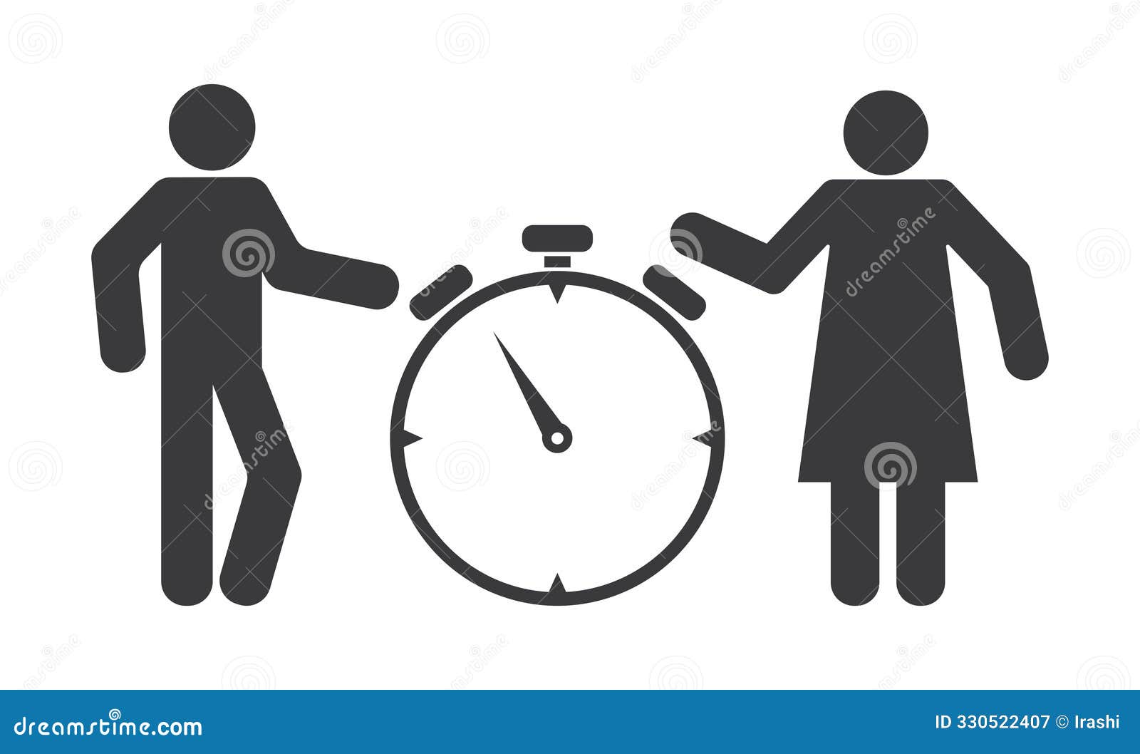 Man and Woman with Timer Stopwatch Icon Stock Vector - Illustration of ...
