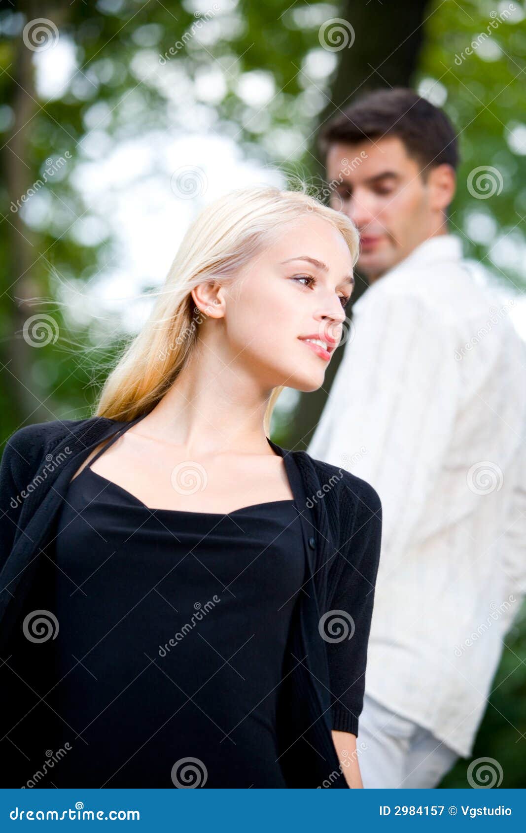 Man and woman walking stock image. Image of girl, meet - 2984157