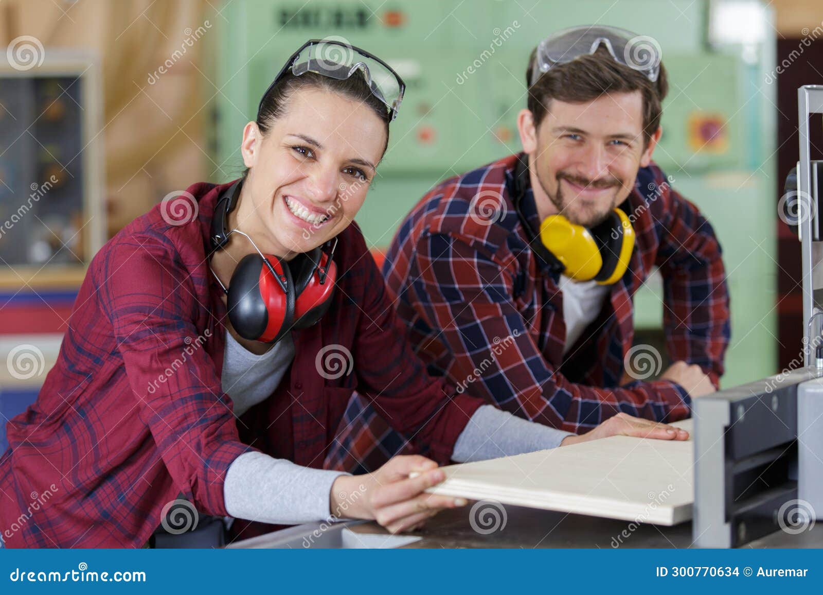 Man and Woman Workers in Carpentry Workshop Stock Photo - Image of ...
