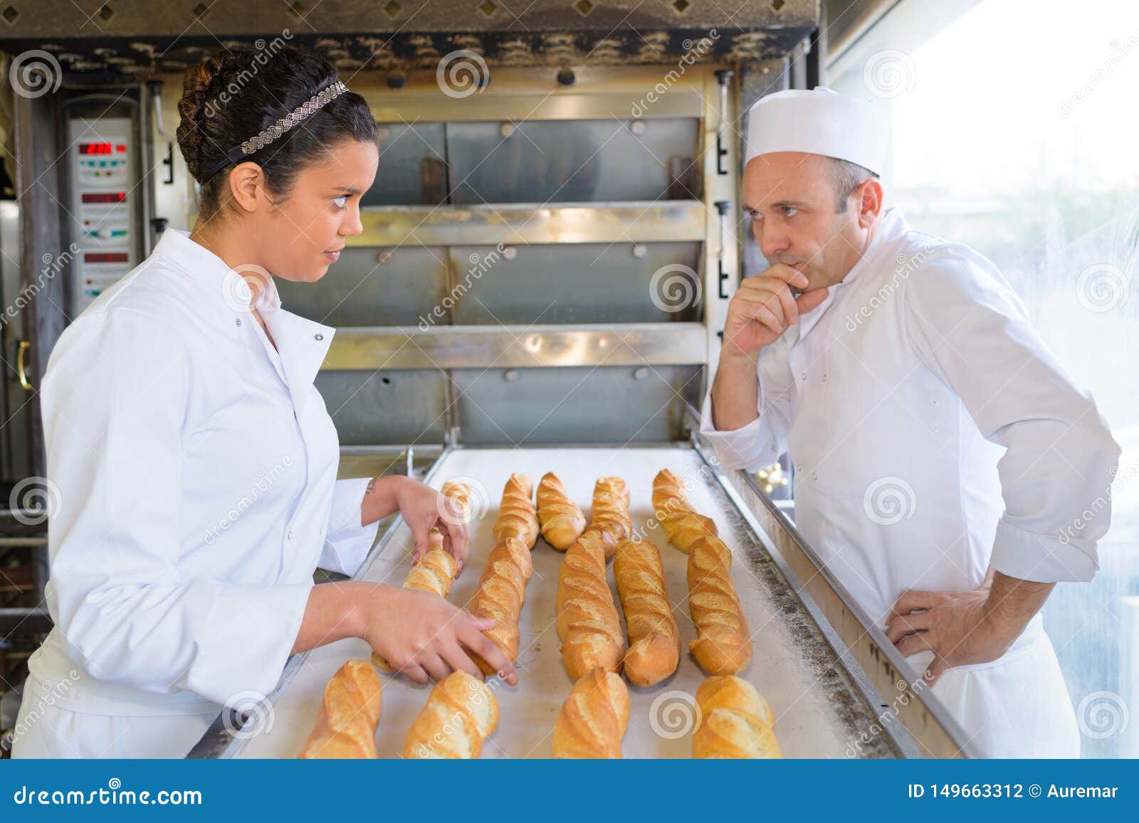 Man and Woman Working in Bakery Stock Photo - Image of fresh, european ...