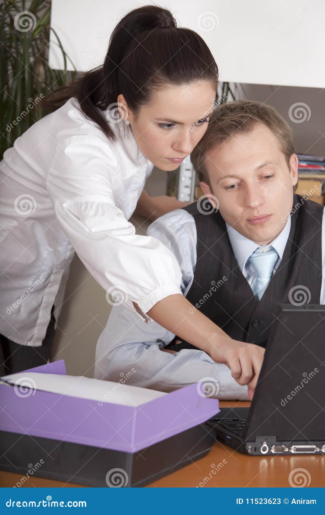 Man and Woman Working in Office Stock Image - Image of busy, together ...