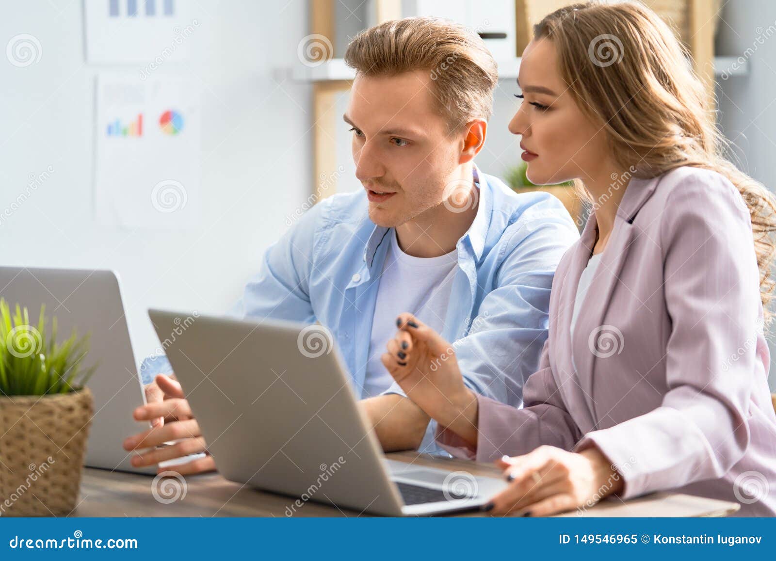 Man and Woman Working in the Office Stock Image - Image of businessman ...