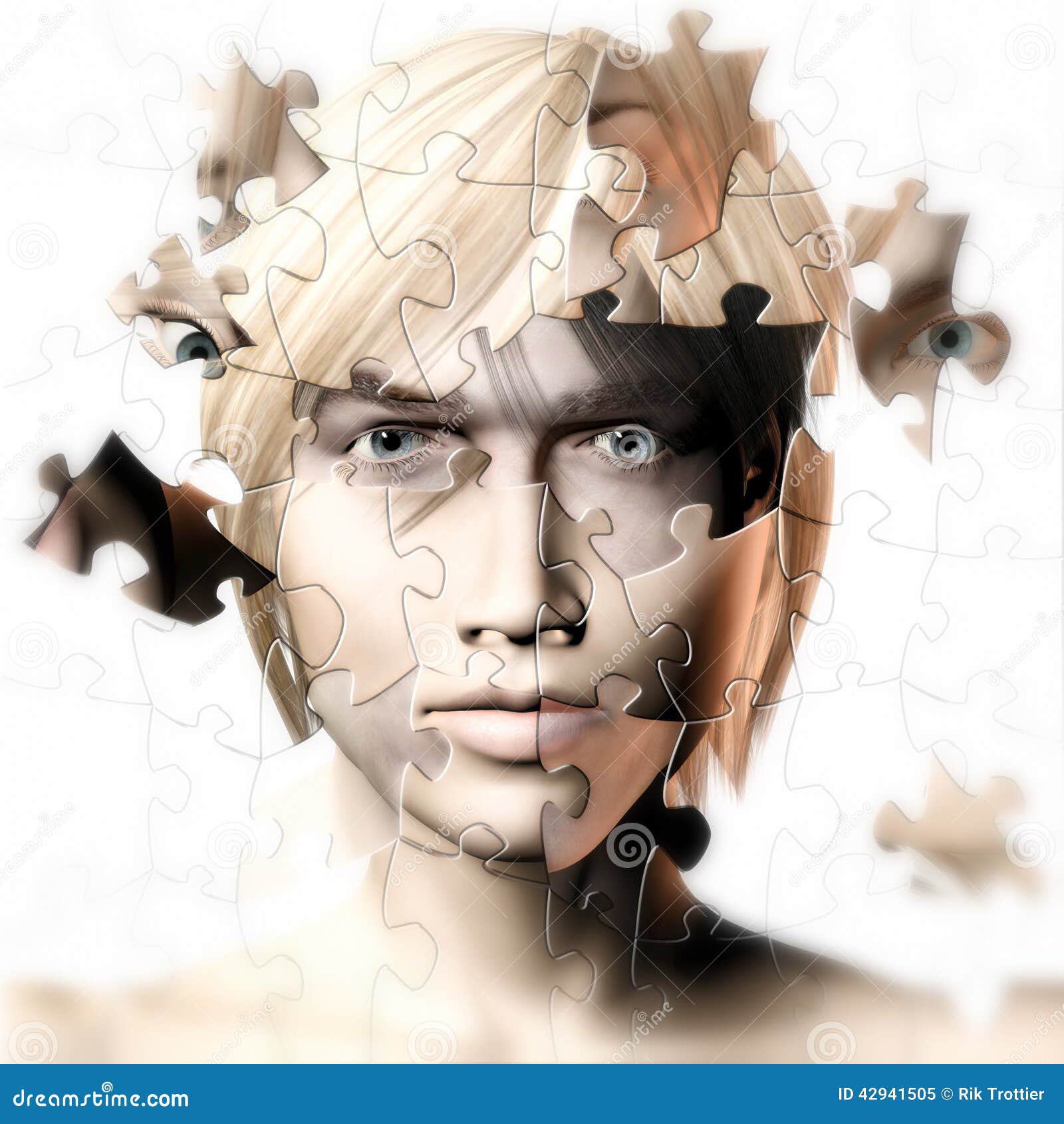 Conflicted and fragmented stock illustration. Illustration of bisexual ...