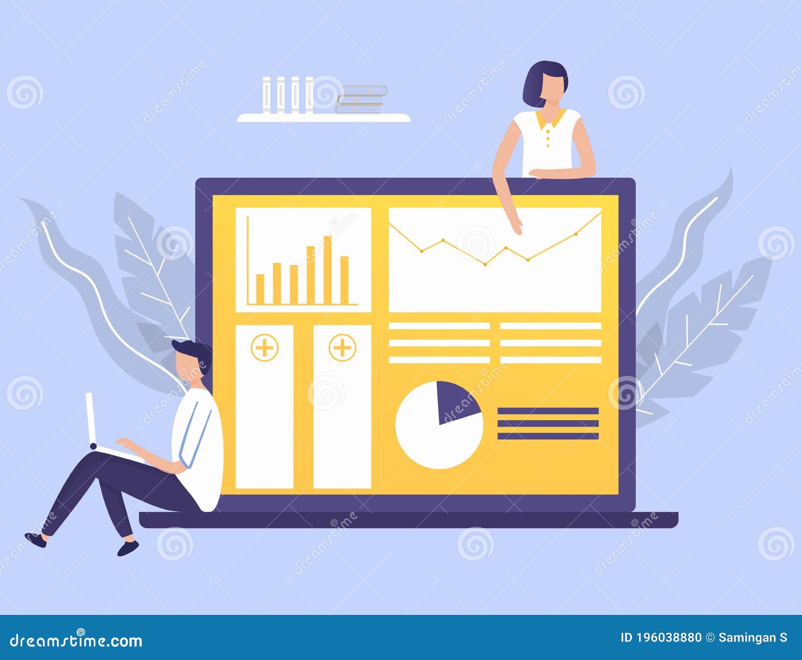 Dialogs Or Conversations Between Colleagues Or Clerks. Flat Cartoon ...