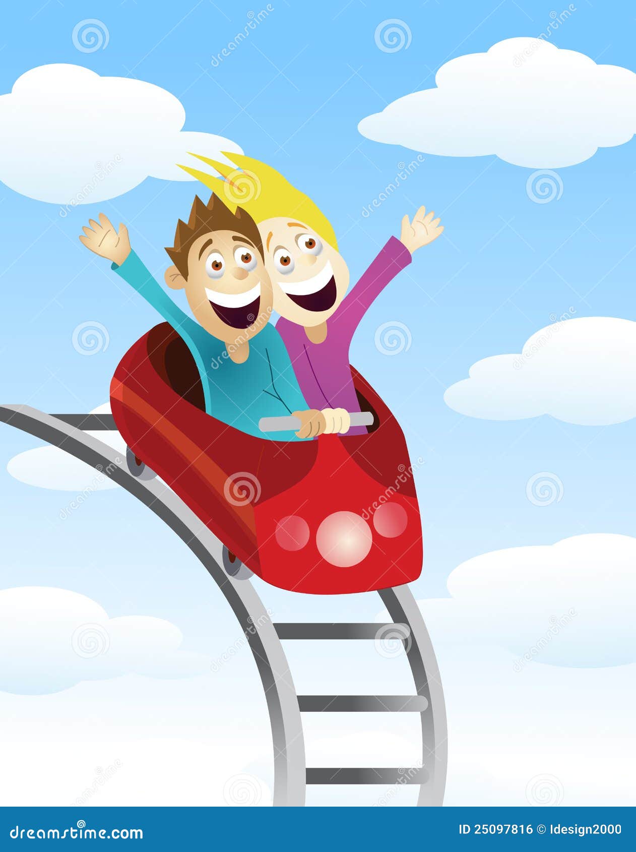 Man and Women an a Roller Coaster Stock Vector - Illustration of ...