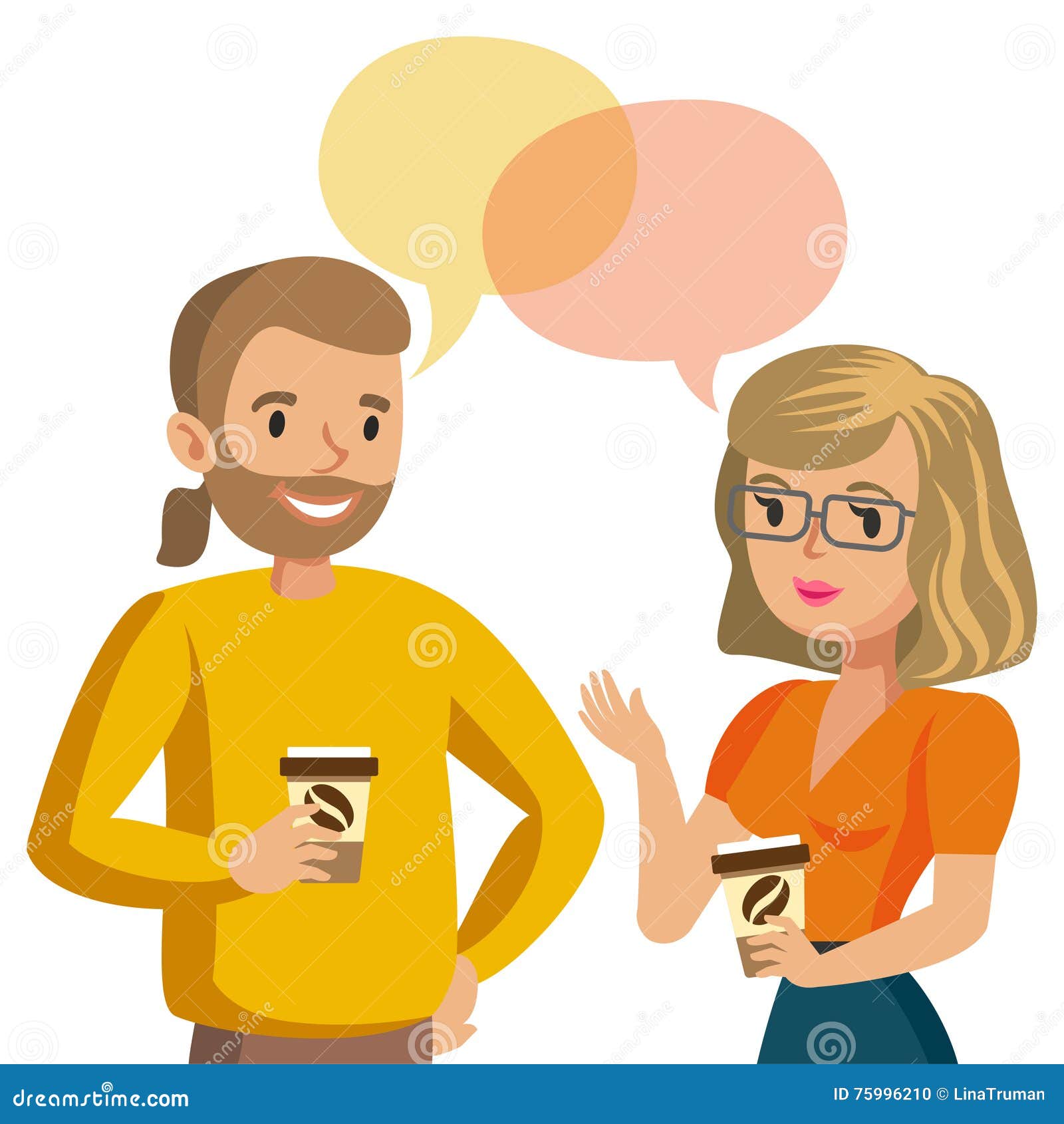 Man and Women Talking. Talk of Couple or Colleagues Stock Vector ...