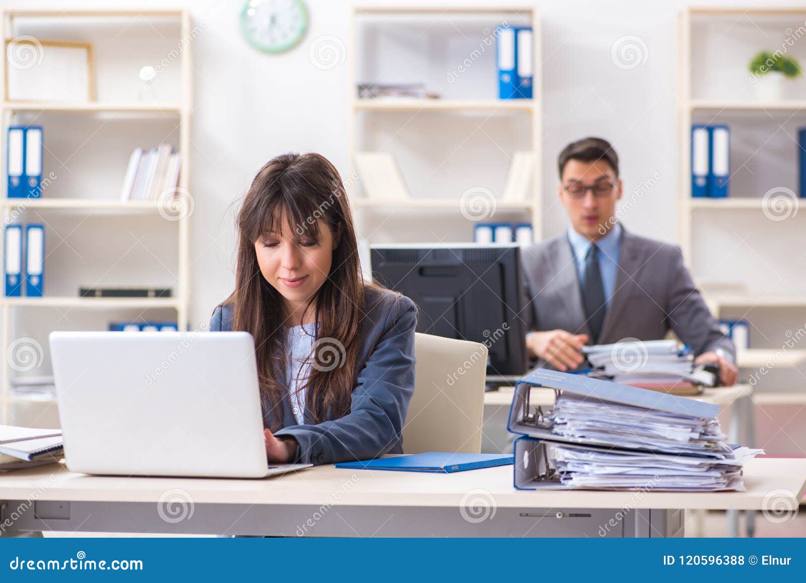 The Man and Woman Working in the Office Stock Photo - Image of manager ...