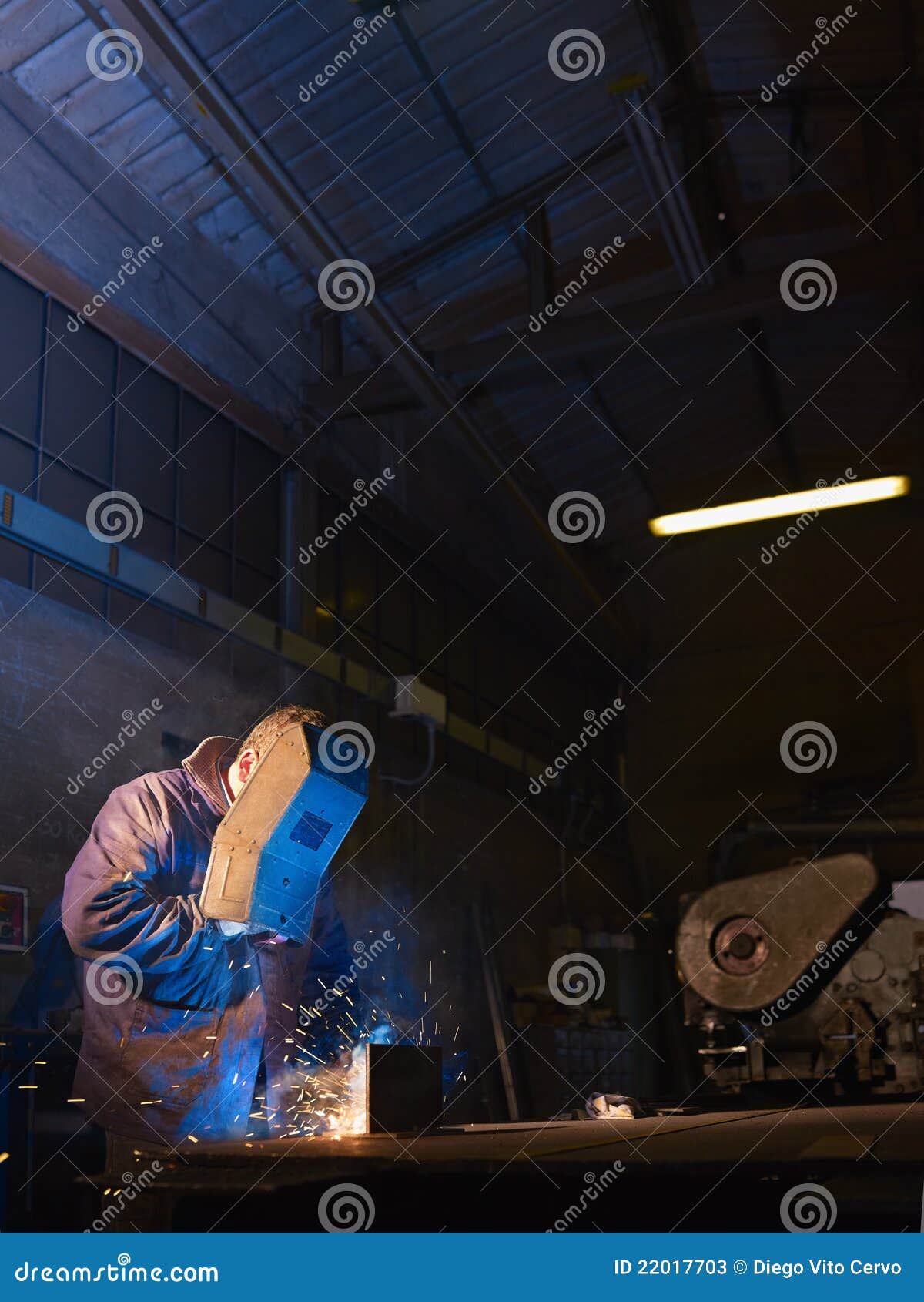 Man at Work As Welder in Heavy Industry Stock Image - Image of factory ...