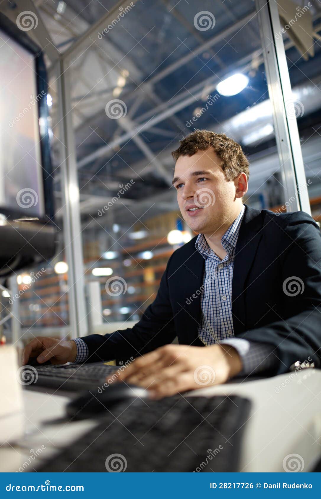 Man at work in the bank. stock photo. Image of life, looking - 28217726
