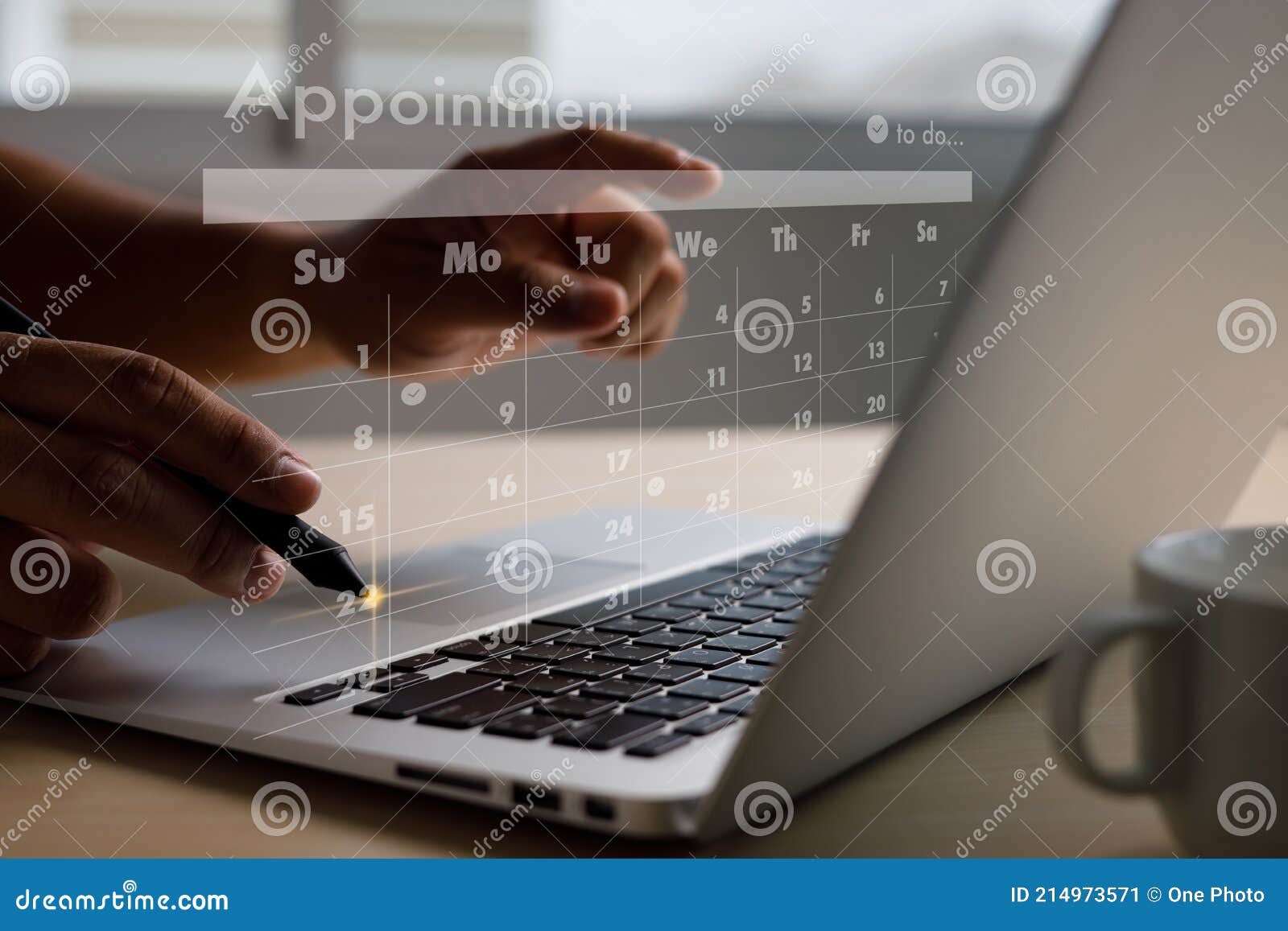 Man Work Business Writing Working and Schedule Calendar Busy Schedule ...