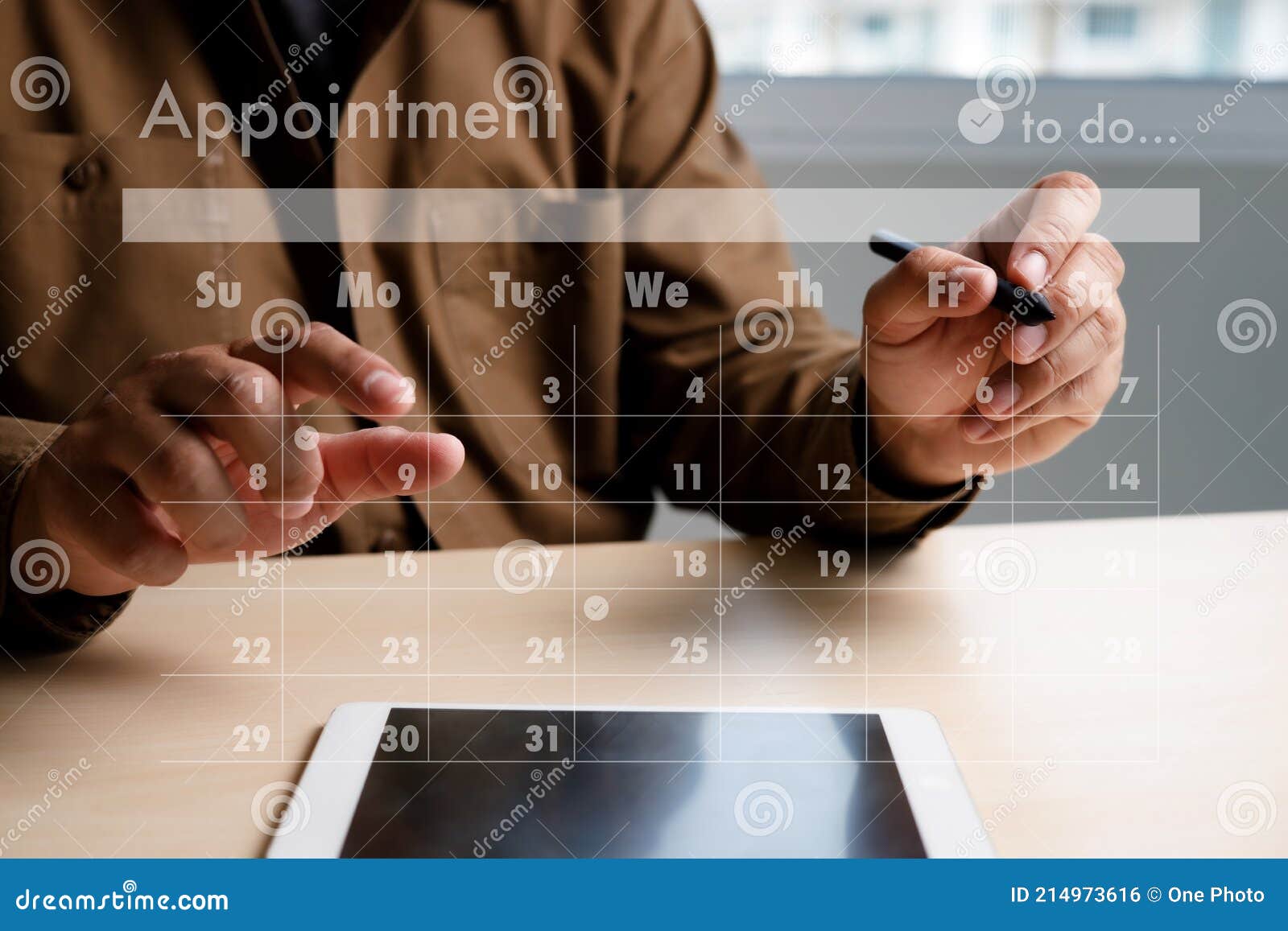 Man Work Business Writing Working and Schedule Calendar Busy Schedule ...