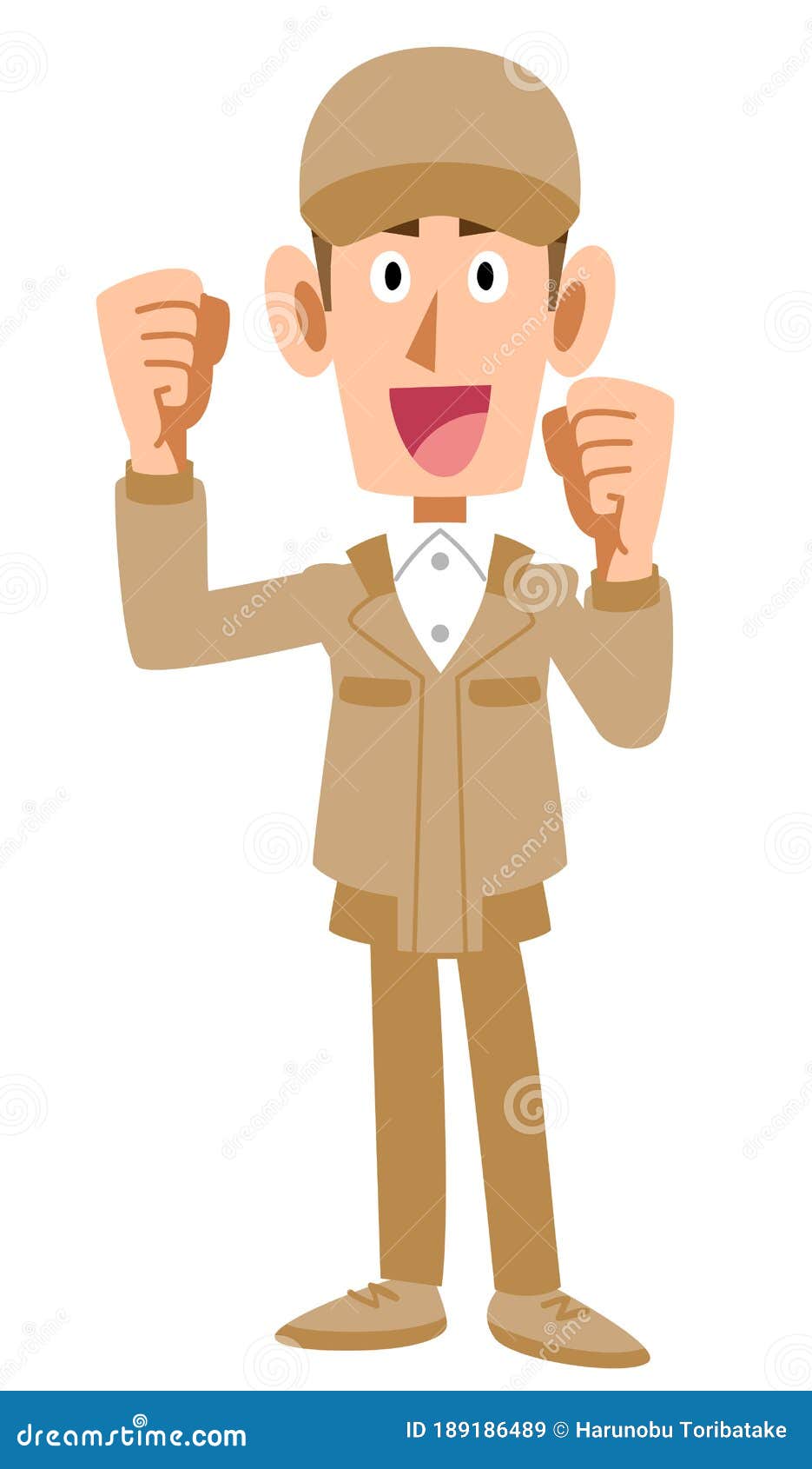 A Man in Work Clothes is Trying Hard Stock Vector - Illustration of ...