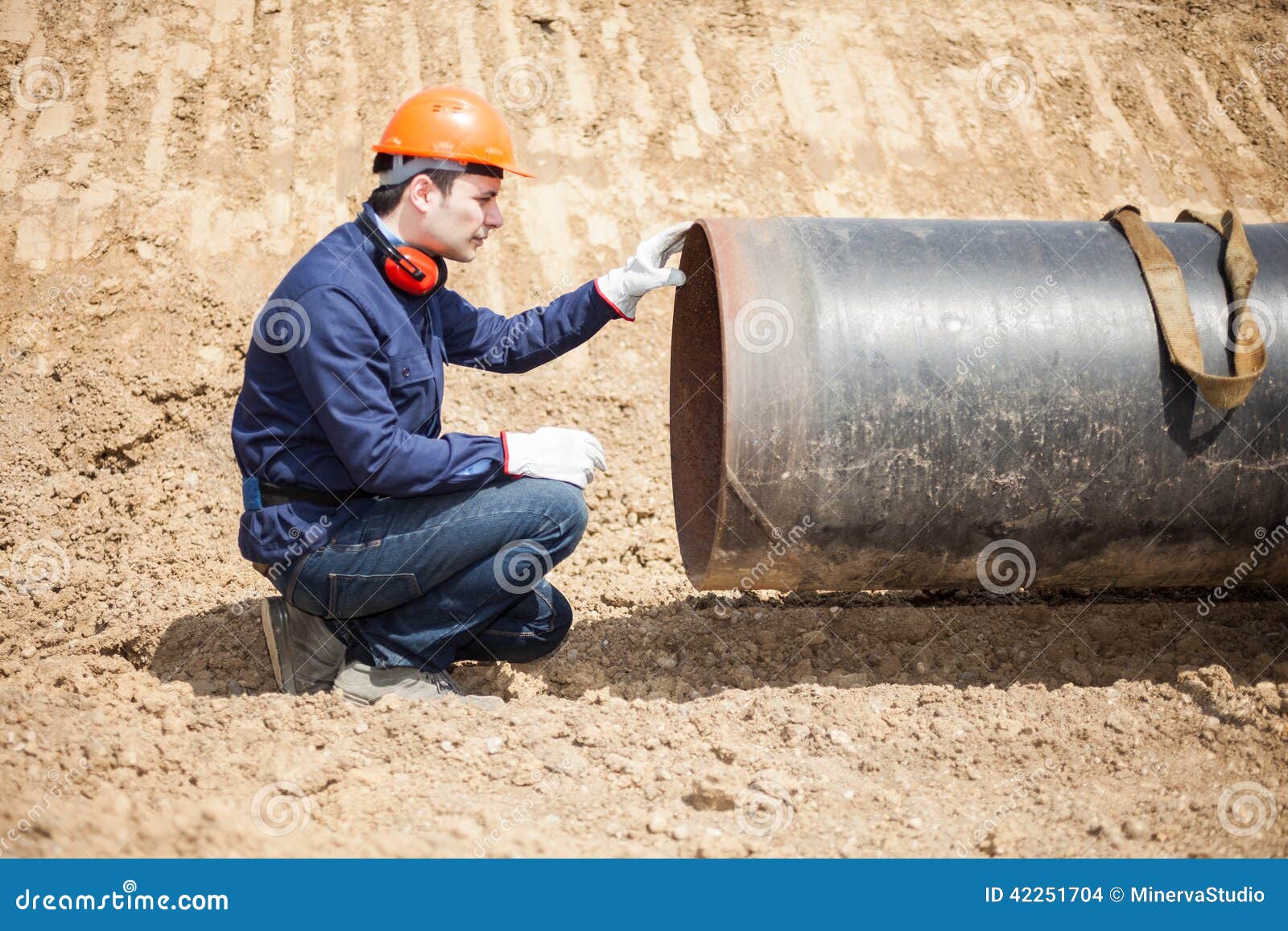 Man at Work in a Construction Site Stock Photo - Image of manager ...