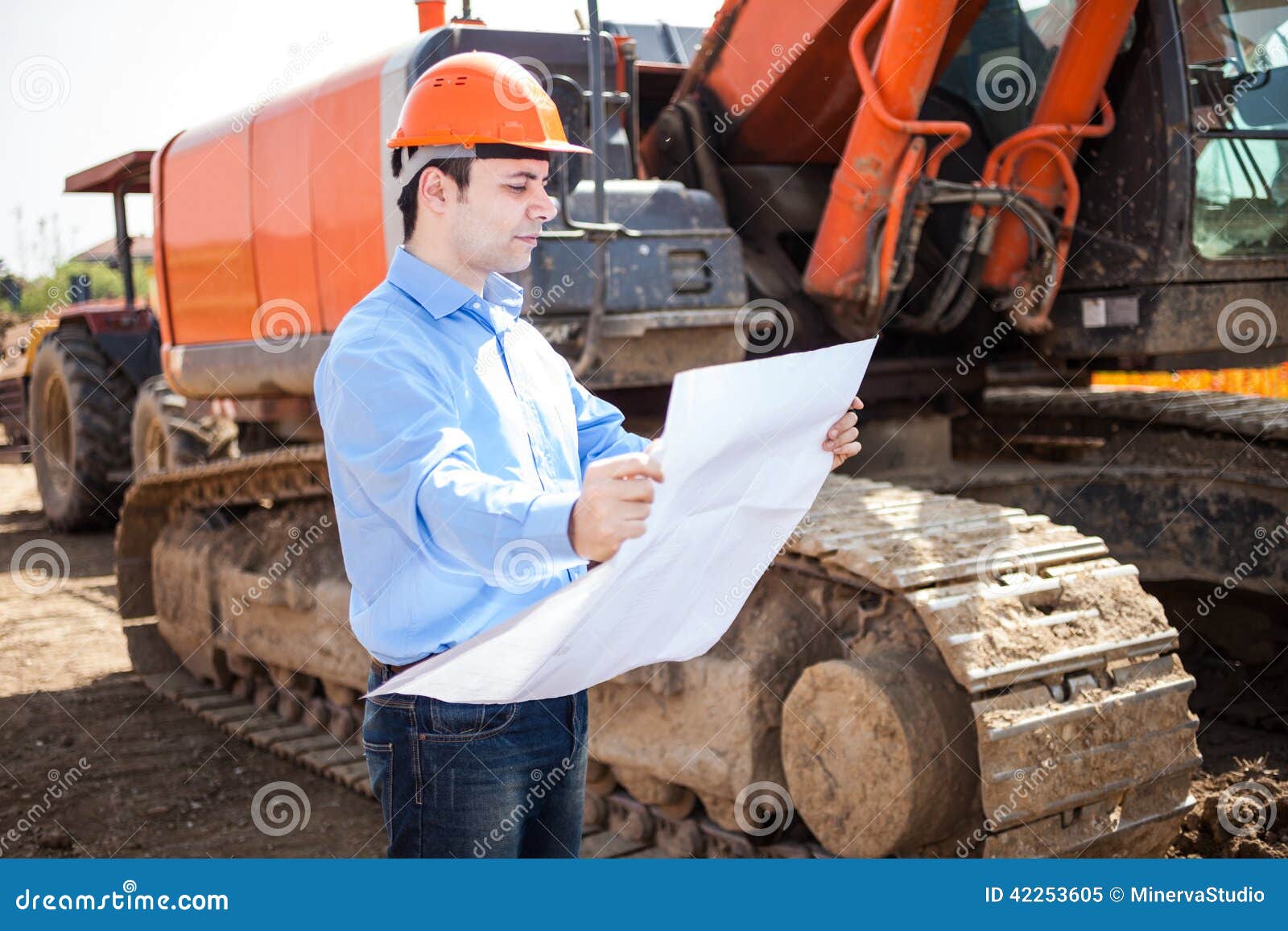 Man at Work in a Construction Site Stock Image - Image of electrician ...