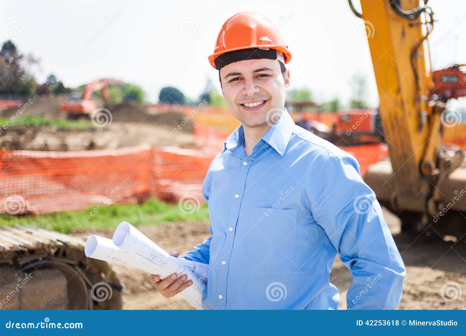 Man at Work in a Construction Site Stock Photo - Image of people ...