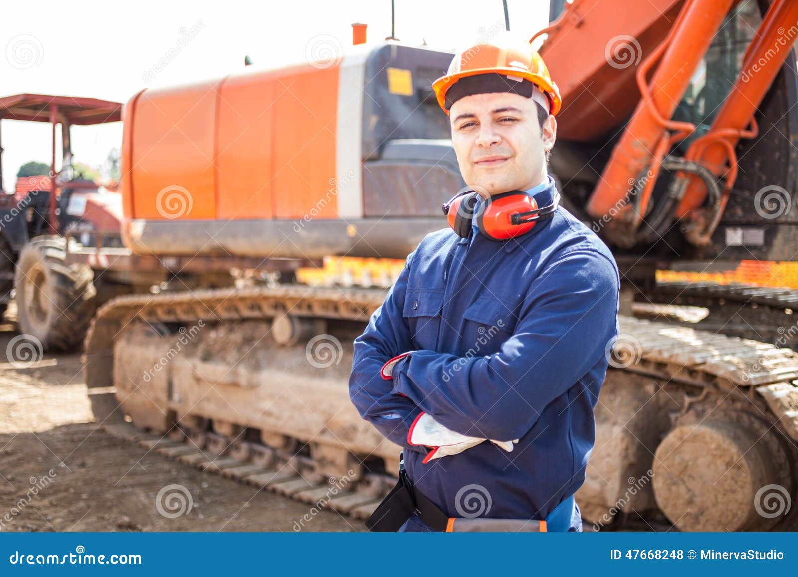 Man at Work in a Construction Site Stock Photo - Image of lifestyle ...