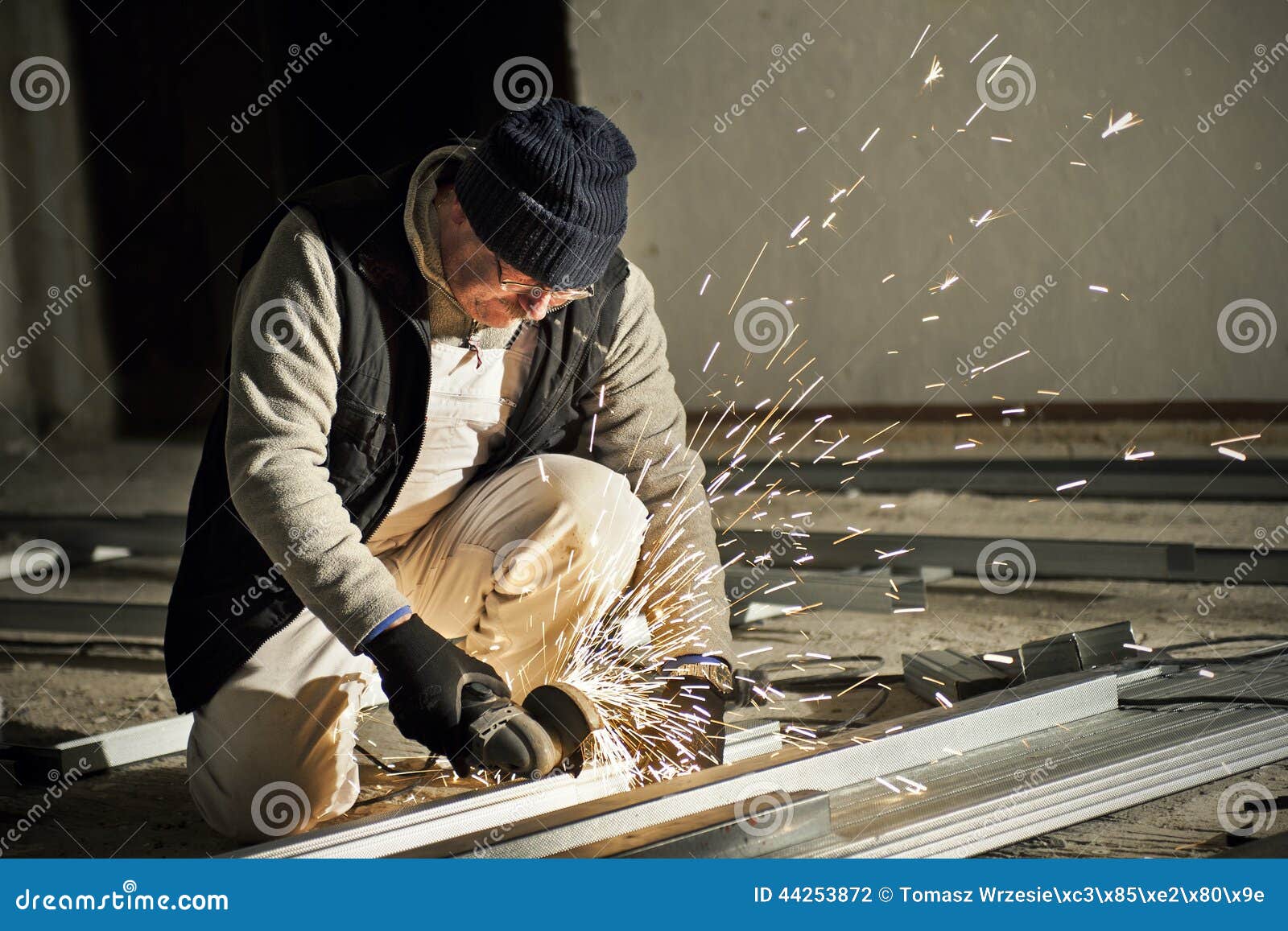 Man at work stock photo. Image of labor, cutting, worker - 44253872