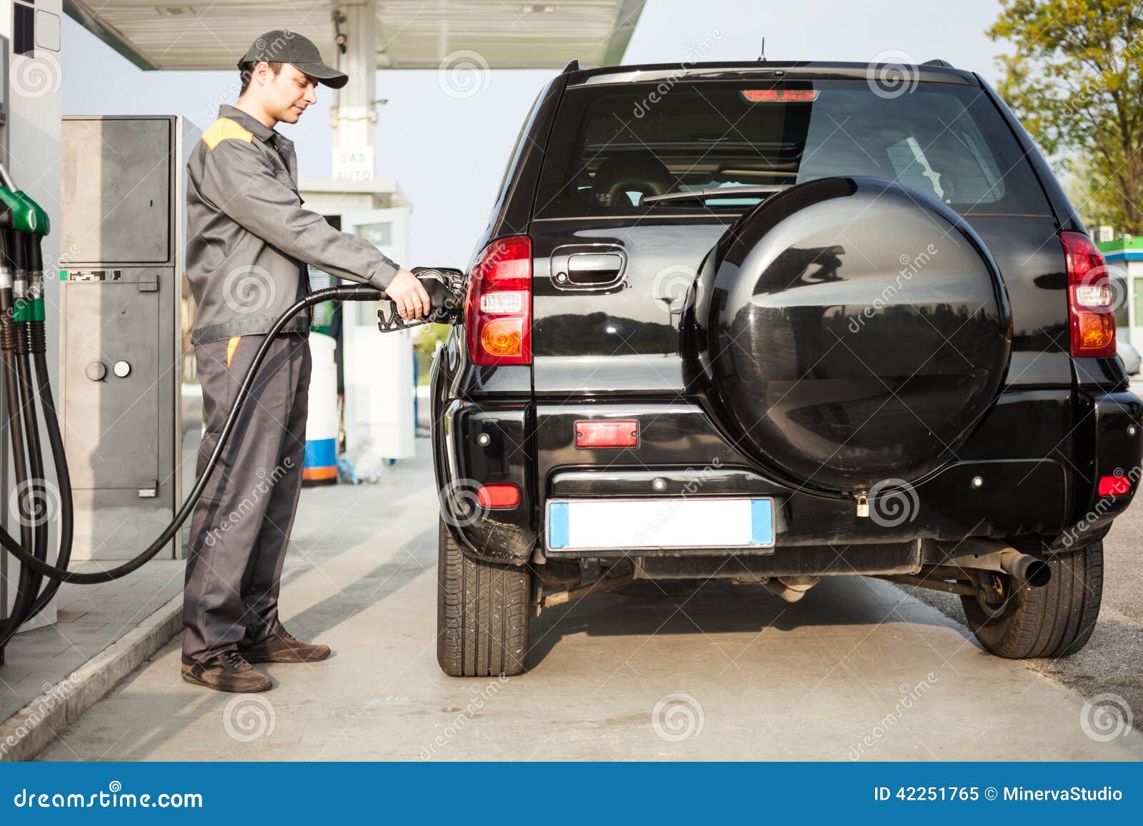 Man at Work at a Gas Station Stock Image - Image of distribution ...