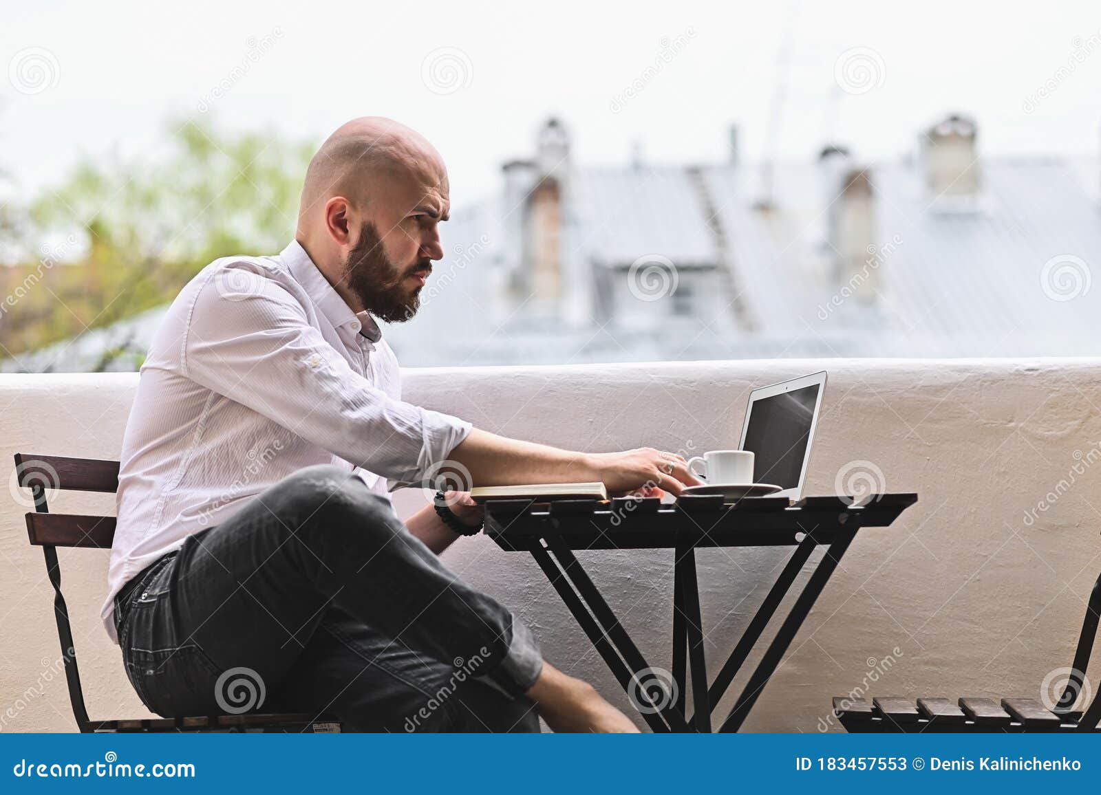 Man Work at Home. Handsome Freelancer Working Remotely from Home. Stock ...
