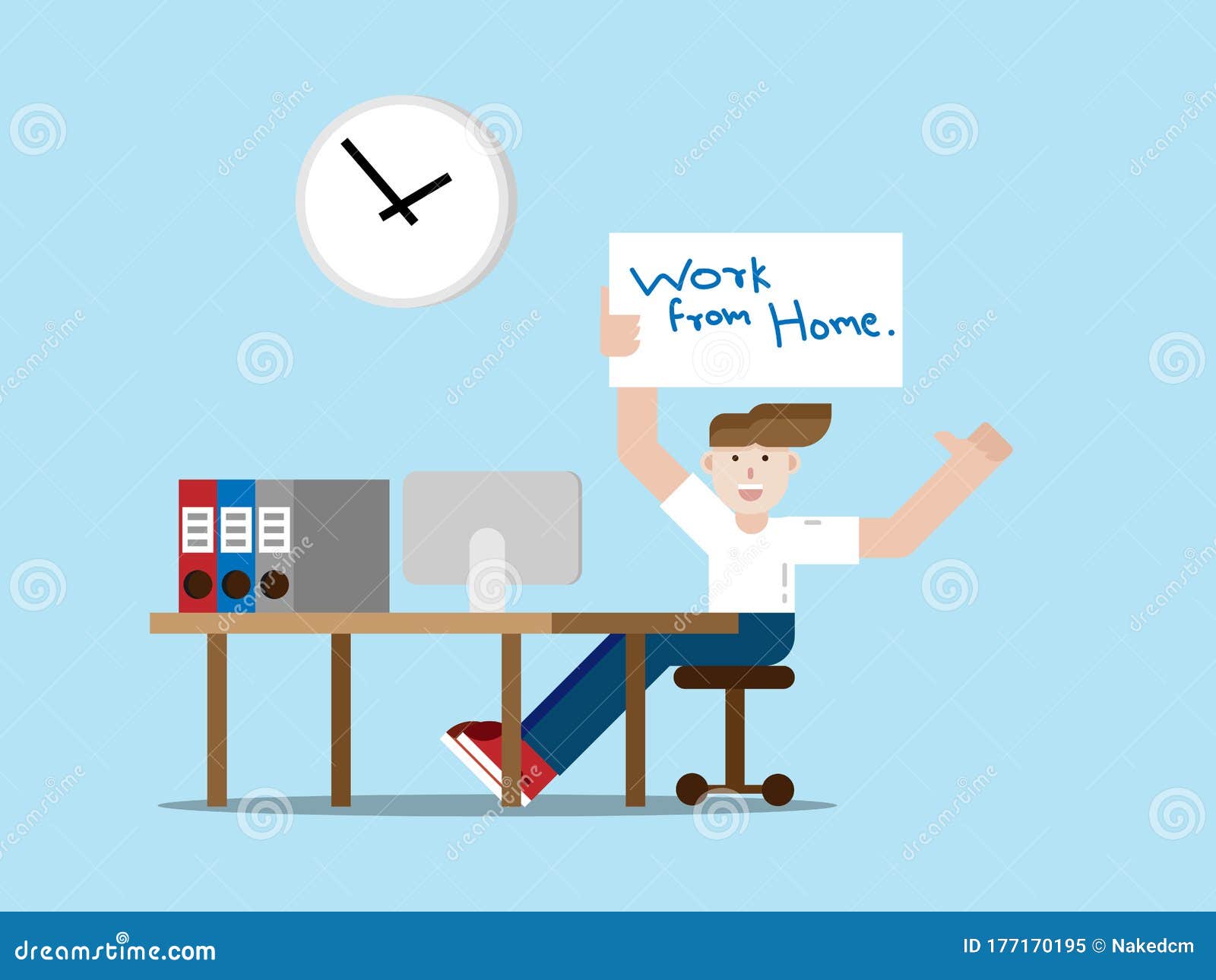 Man work from home stock vector. Illustration of manager - 177170195