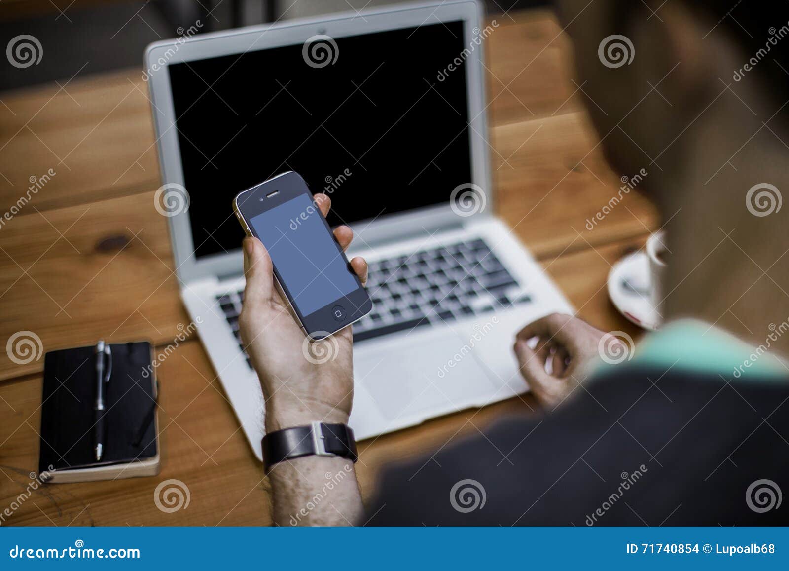 Man at Work: Laptop Laptop and Phone , Home Office Editorial Stock ...