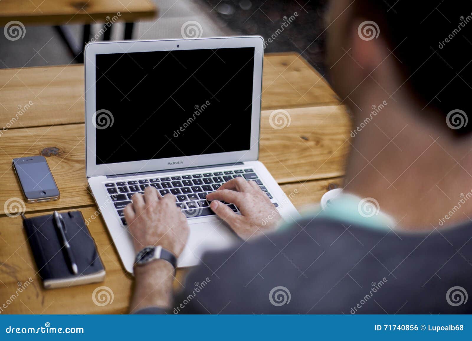 Man at Work: Laptop Laptop and Phone , Home Office Editorial Photo ...
